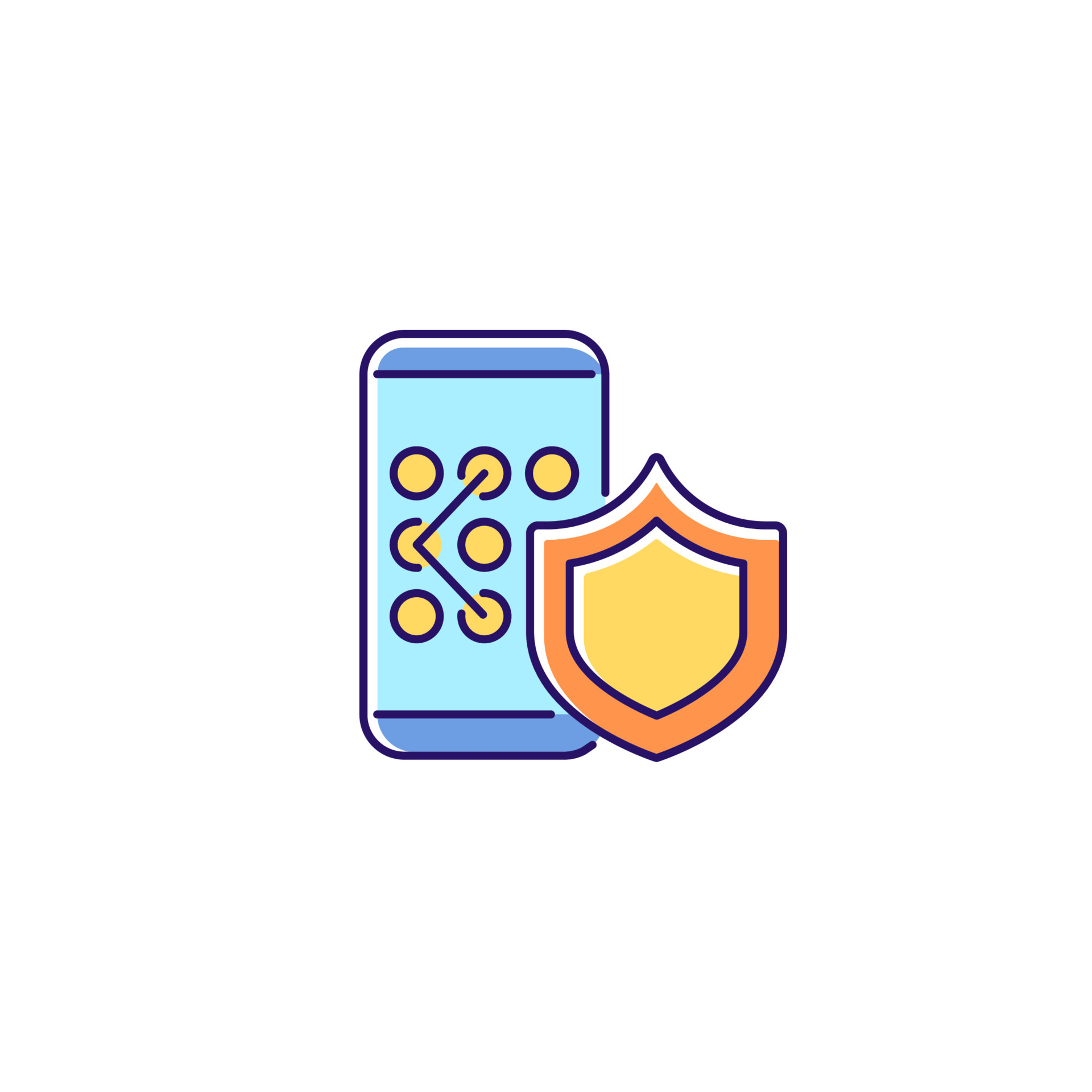 Phone Unlock Rgb Color Icon Smartphone Safety Measures Mobile Privacy
