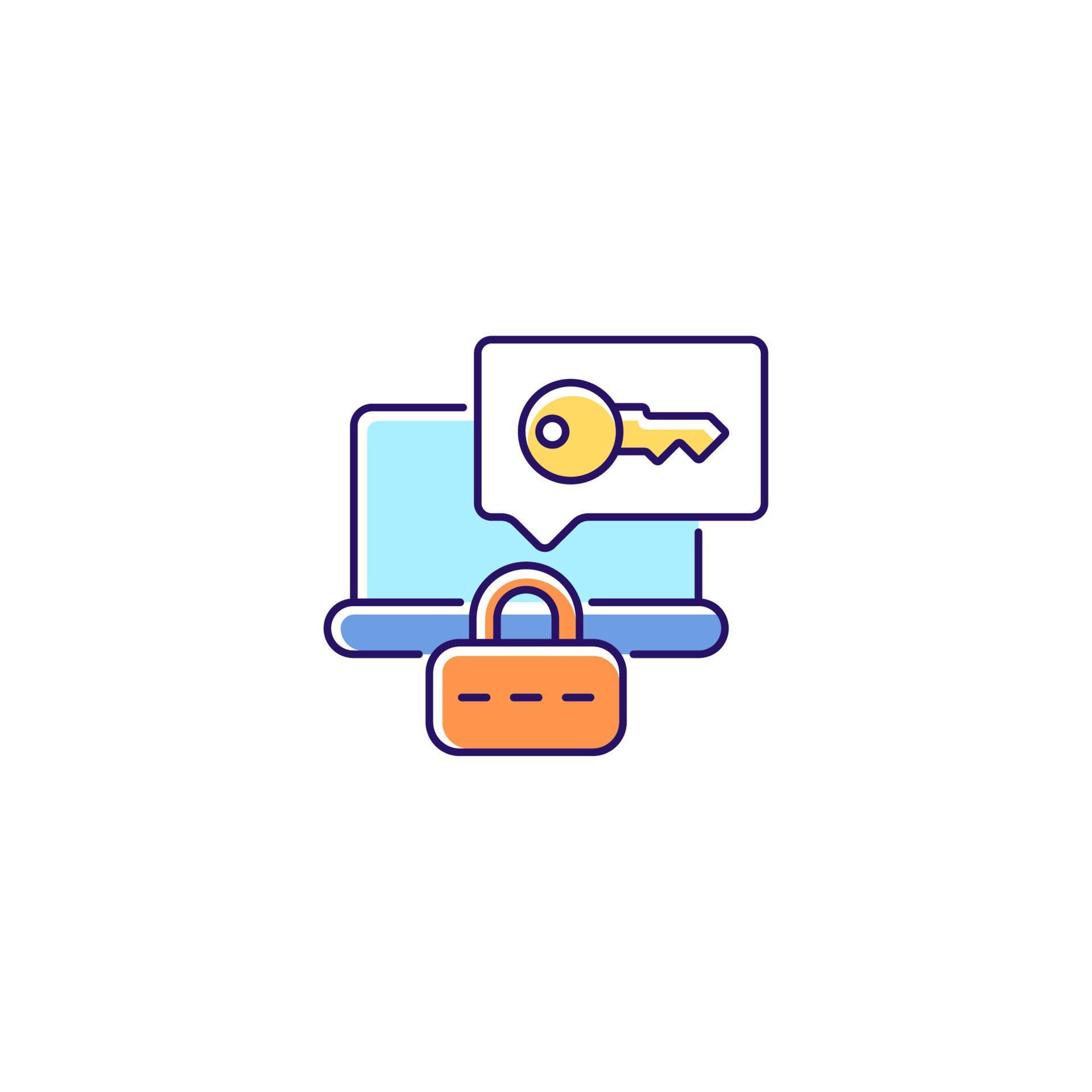 Laptop Password Requirement Rgb Color Icon Internet Safety For