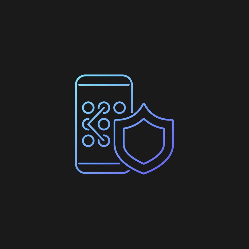 Phone Unlock Gradient Vector Icon For Dark Theme Smartphone Safety Mobile Privacy Password