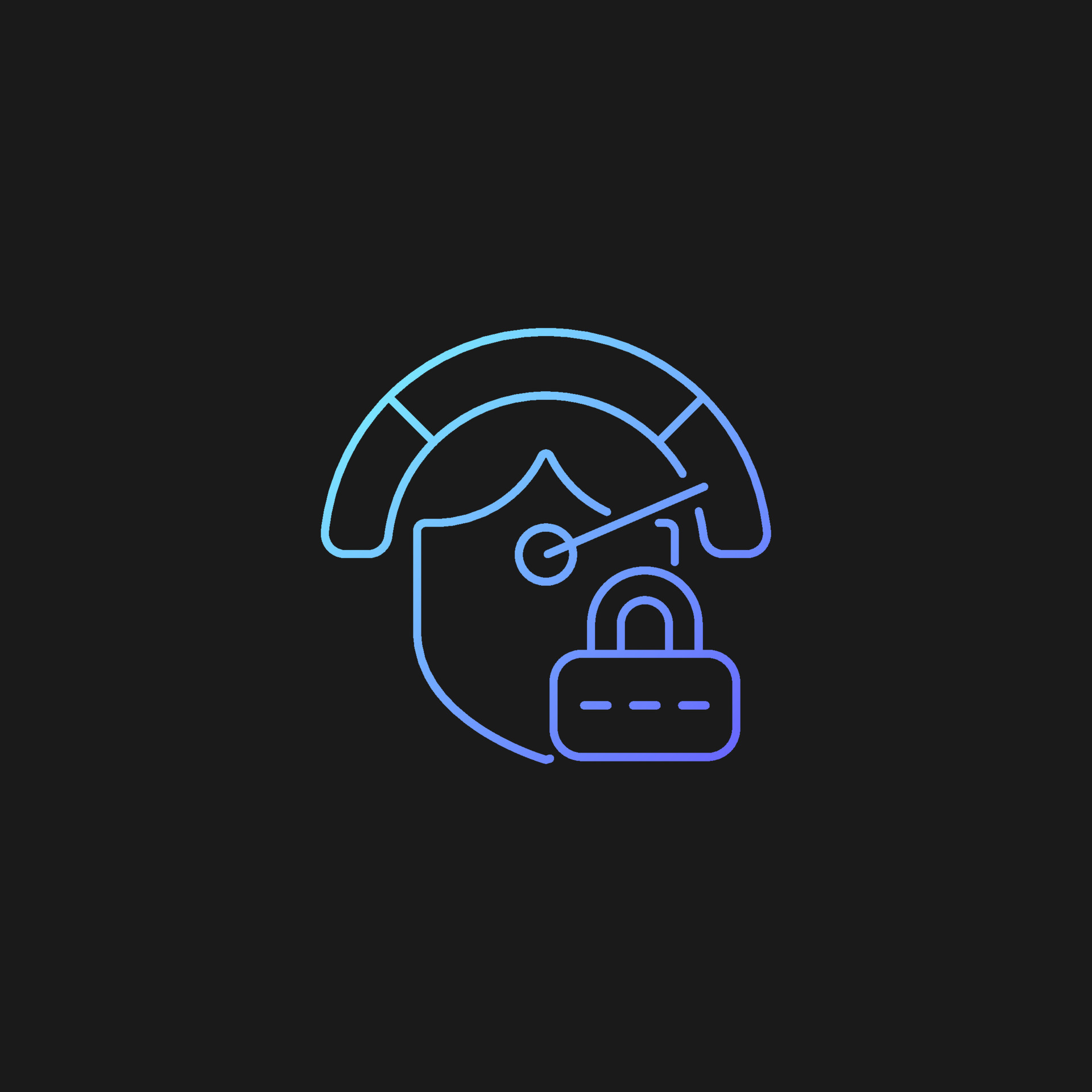 Strong Password Gradient Vector Icon For Dark Theme Safeguard For Data Secure System Password