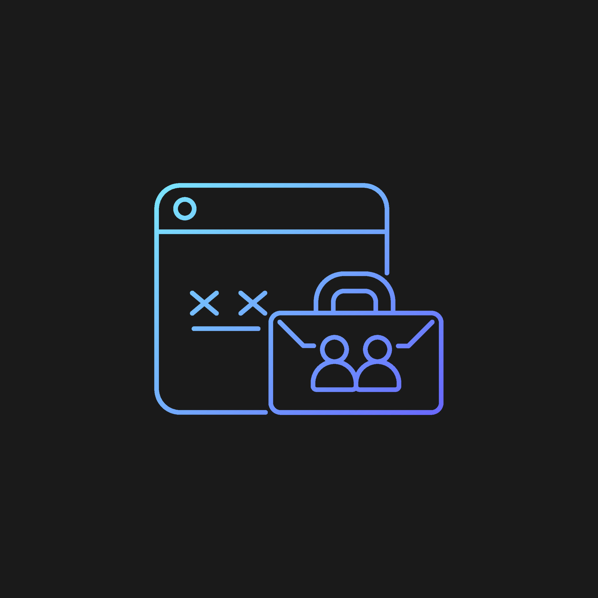 Corporate Password Gradient Vector Icon For Dark Theme Secure Business System Password