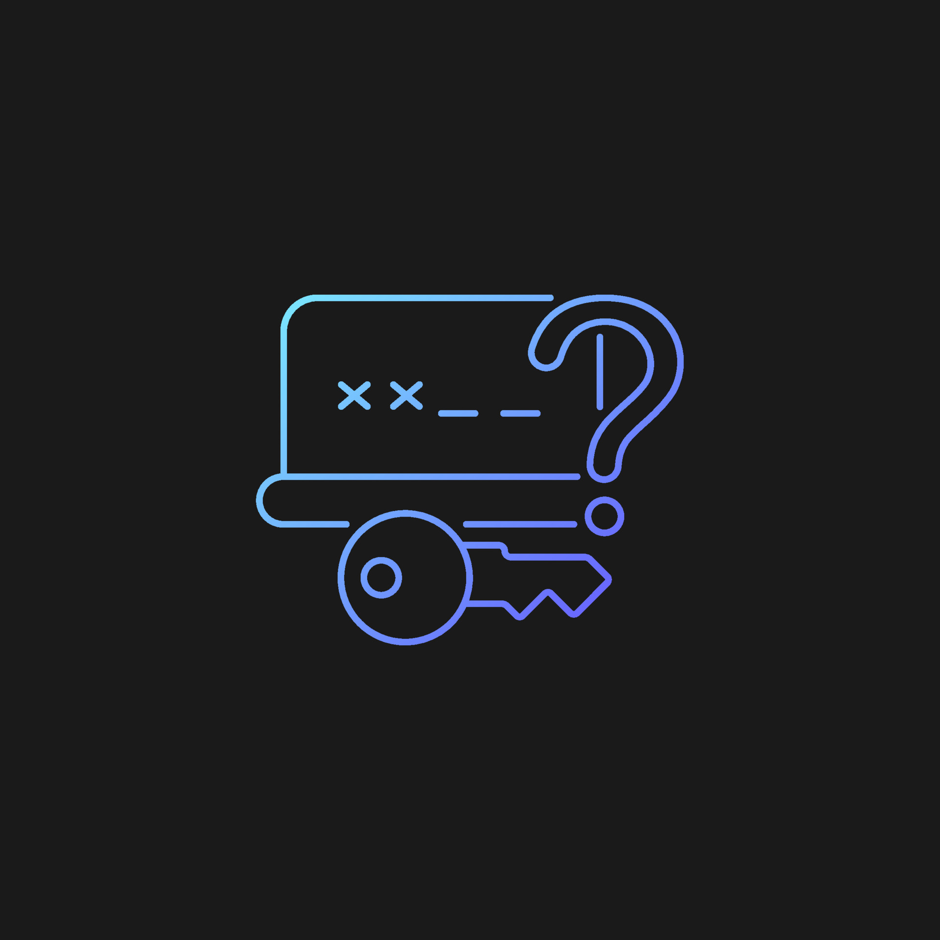 Forgetting Password Gradient Vector Icon For Dark Theme Account