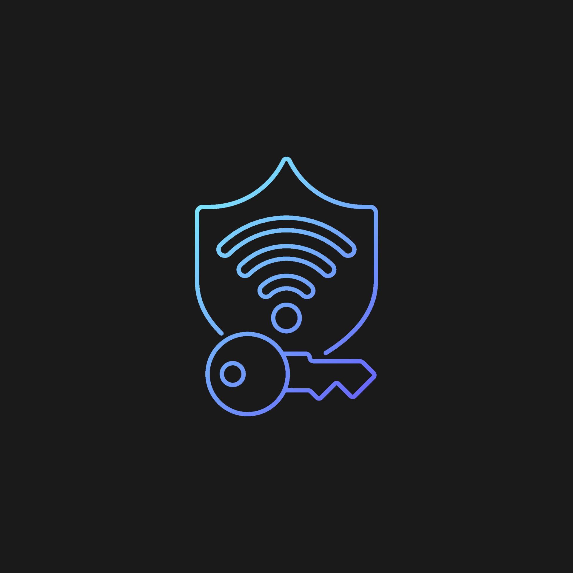 Protected Wifi Password Gradient Vector Icon For Dark Theme Internet Safety Secure Connection