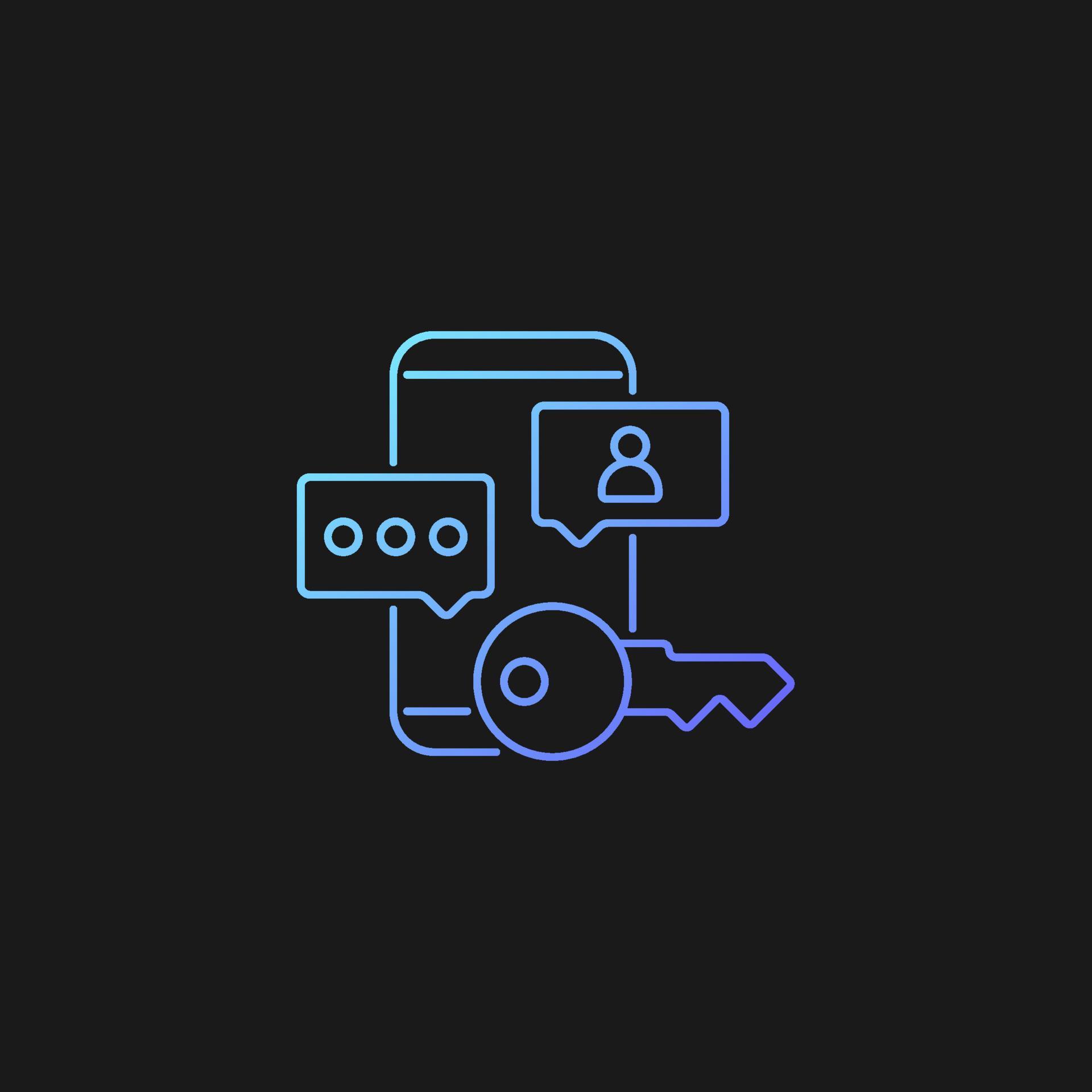 Social Media Password Gradient Vector Icon For Dark Theme Confidential