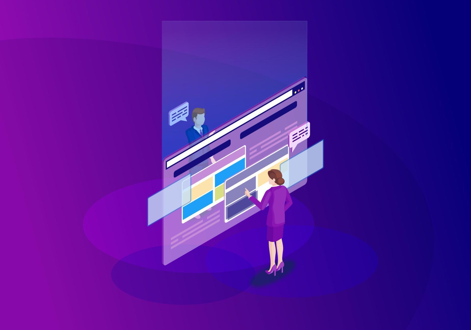 Chatbot isometric color vector illustration. Customer service ...