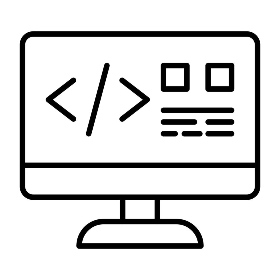 Website Coding Line Icon 4535009 Vector Art at Vecteezy