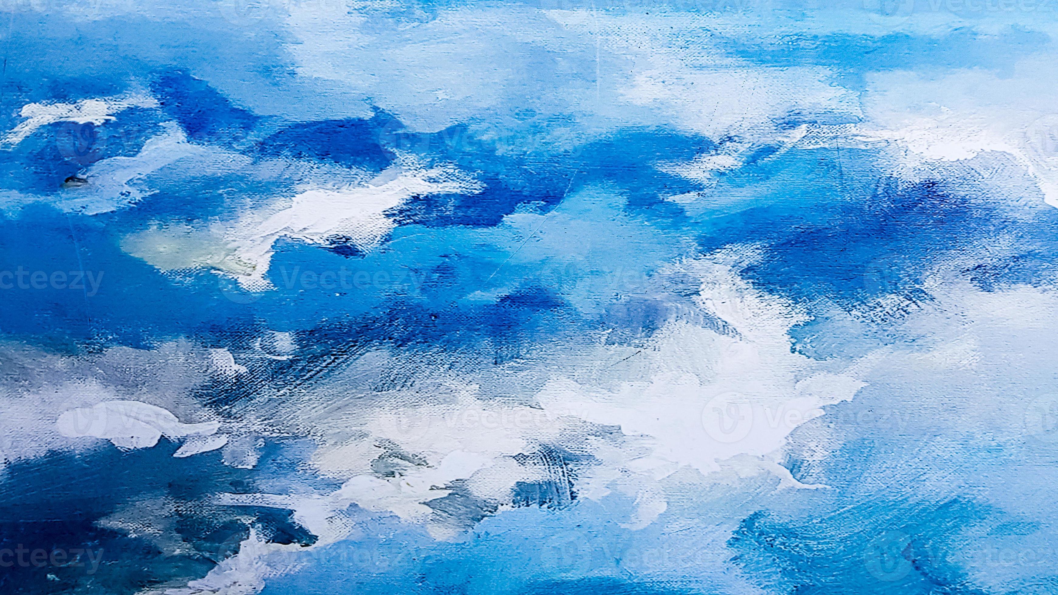 art detail blue abstract oil painted background. Turquoise oil paint texture. Abstract art ...