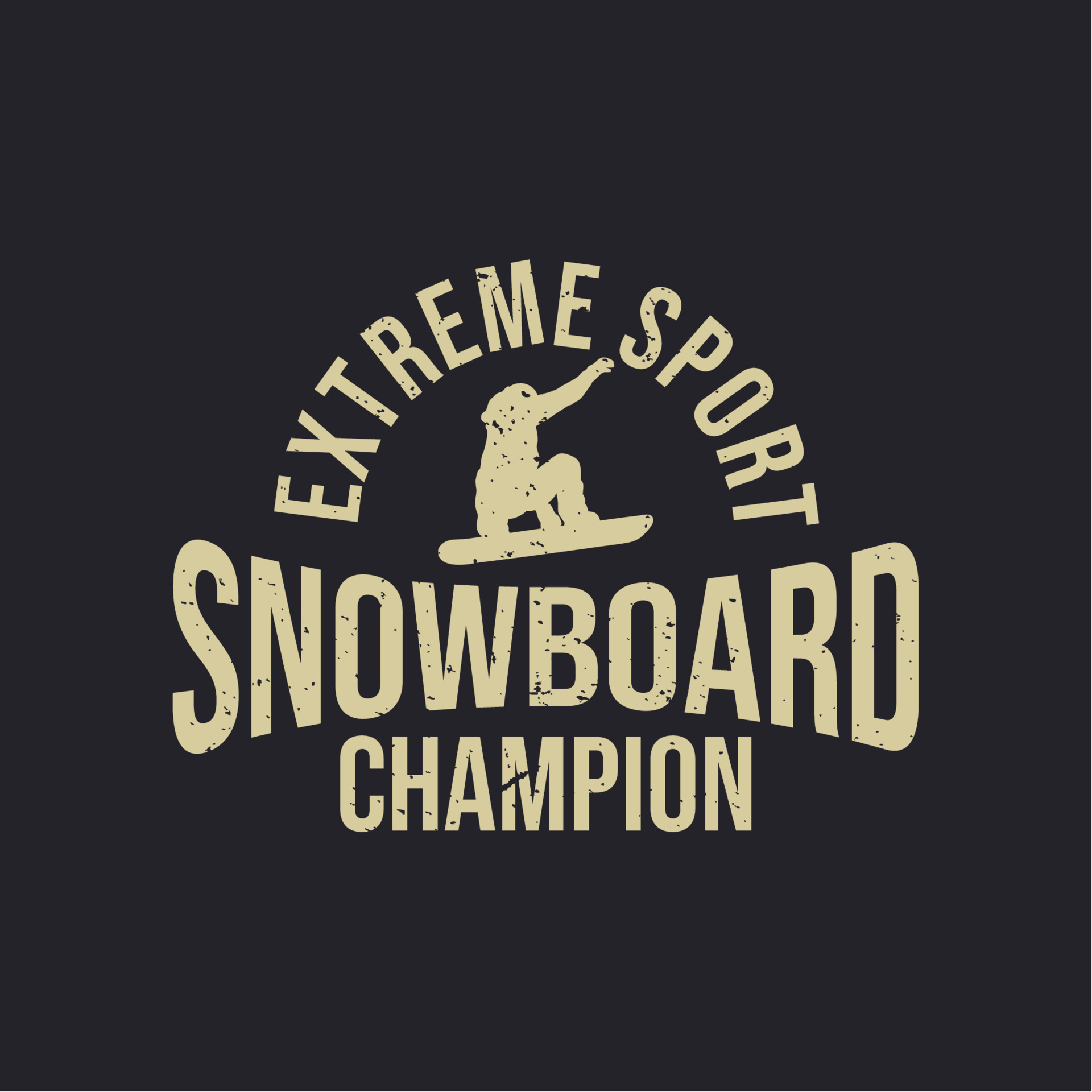 t shirt design extreme sport snowboard champion with silhouette man ...