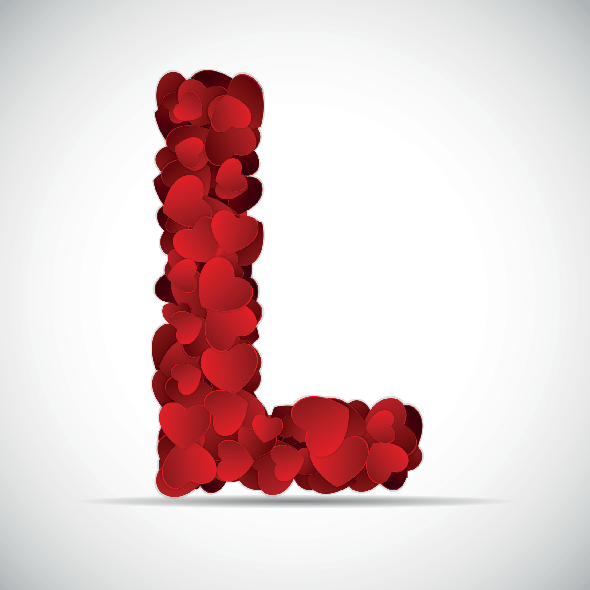 Valentine Day Alphabet of Hearts Vector Illustration 4544794 Vector Art ...