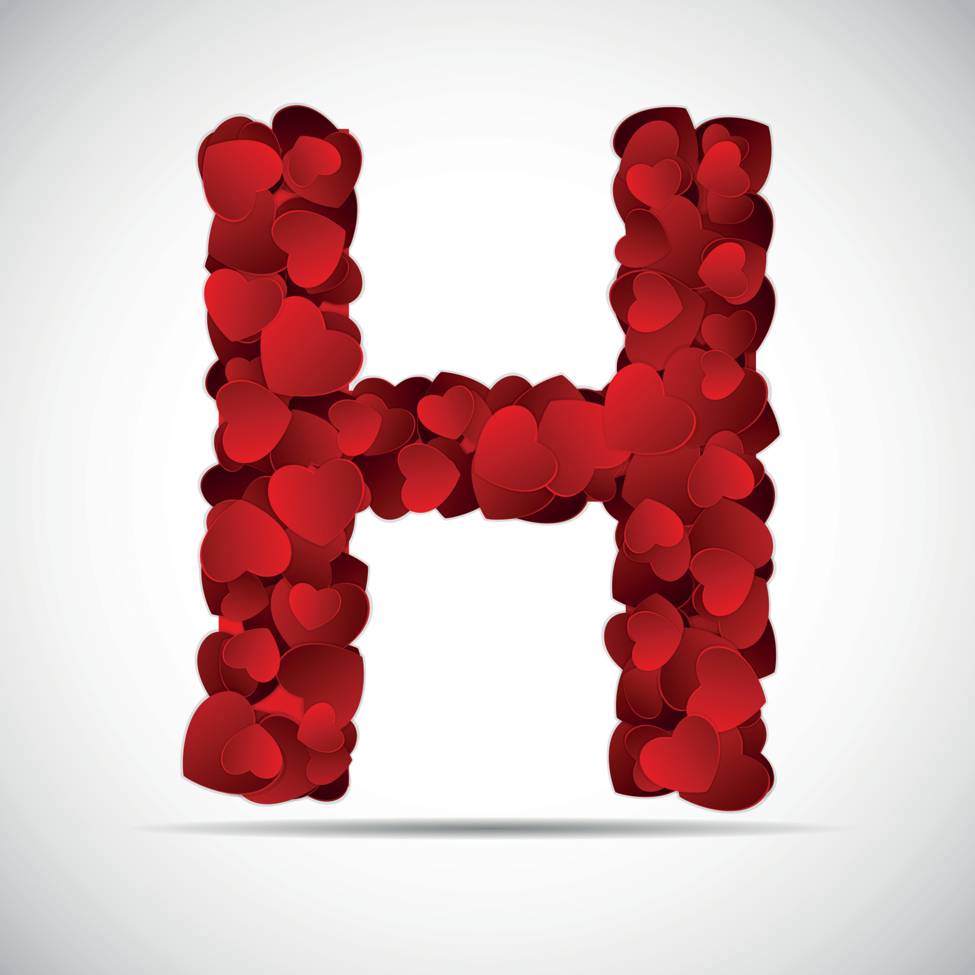 Valentine Day Alphabet of Hearts Vector Illustration 4544799 Vector Art ...