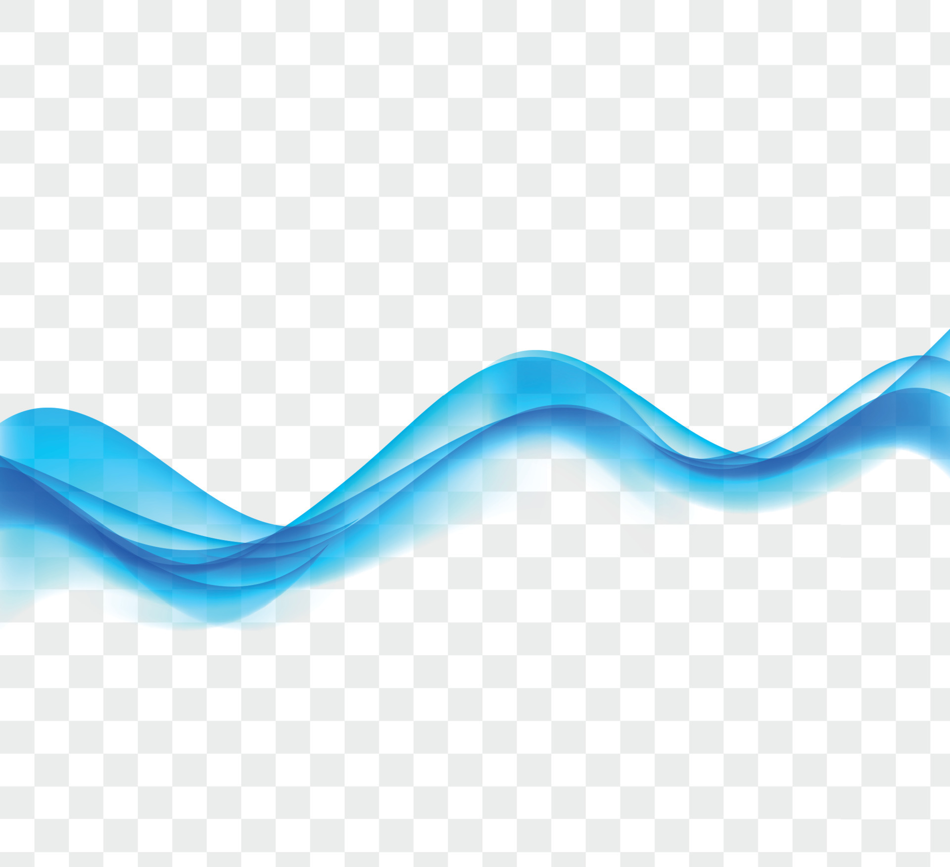 Abstract Colored Wave Set on Transparent Background. Vector ...