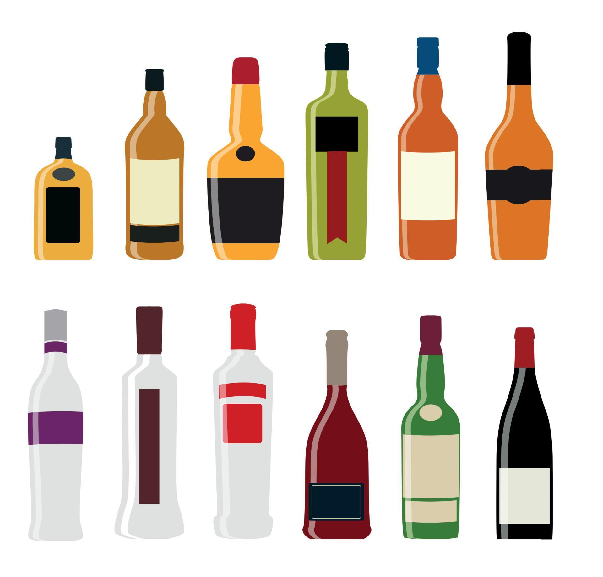 Vector Illustration of Silhouette Alcohol Bottle 4546673 Vector Art at Vecteezy