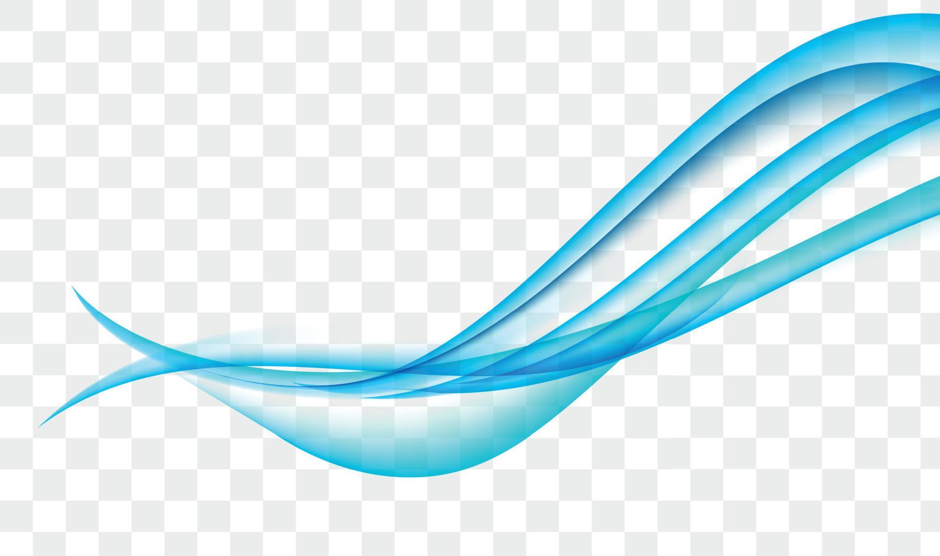 Abstract Blue Wave on Transparent Background. Vector Illustration ...
