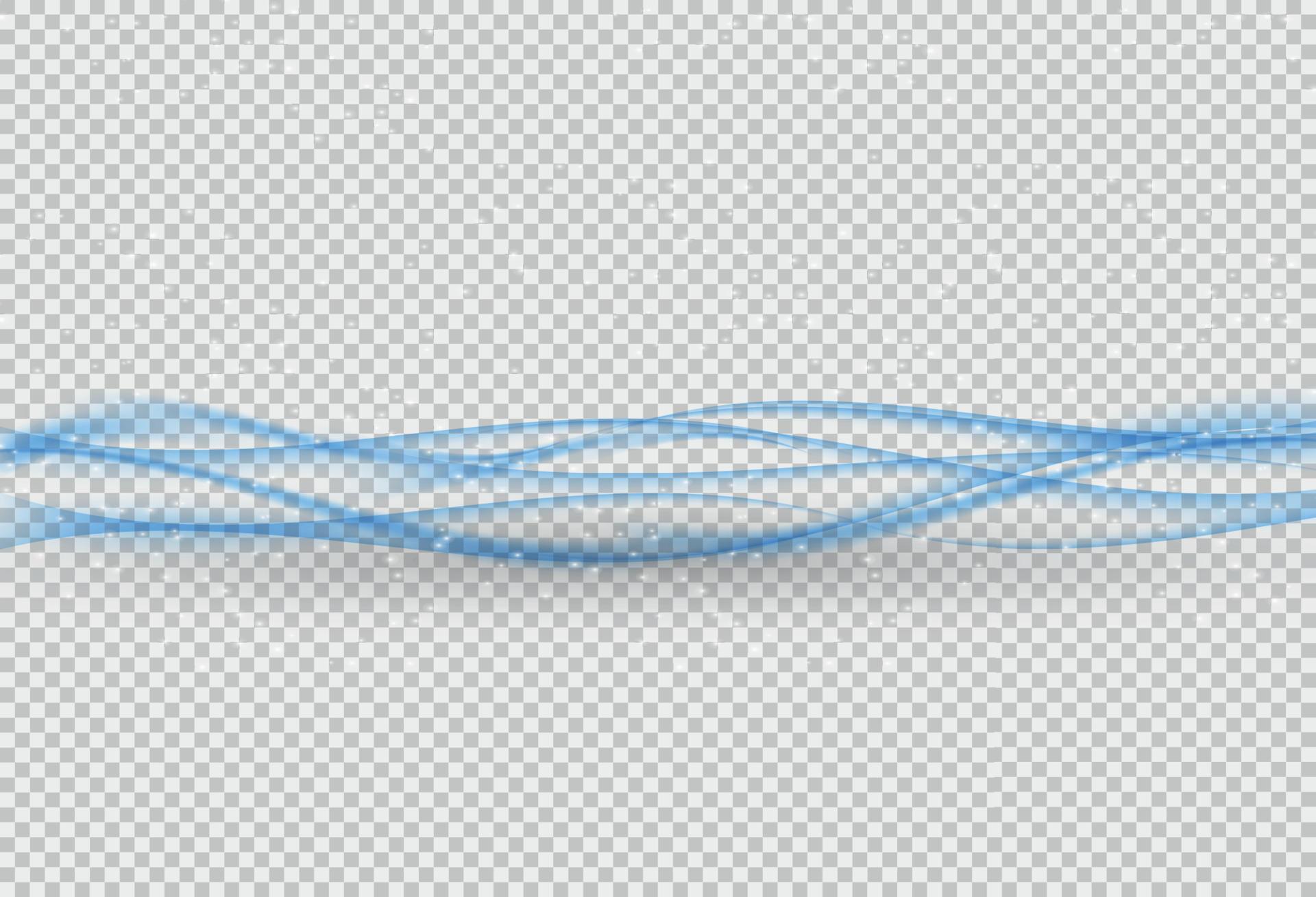 Abstract Blue Wave on transparent Background. Vector Illustration ...