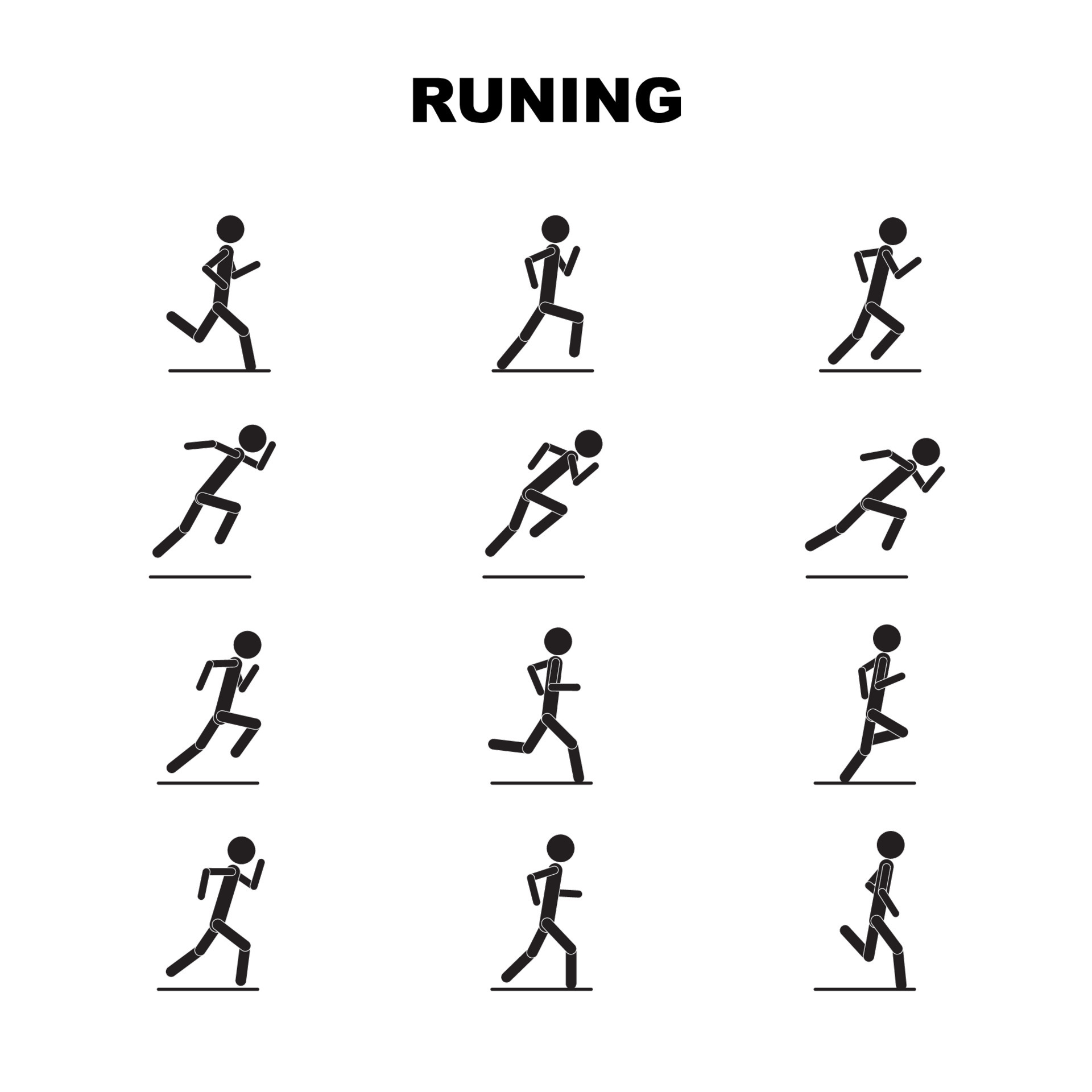 running icon, running operator 12 icon, isolated background, vector ...