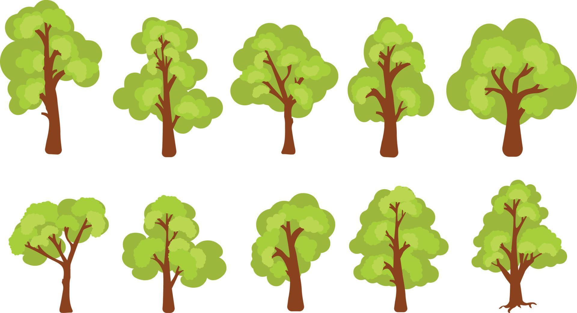tree shape collection, simple vector illustration 4552171 Vector Art at ...