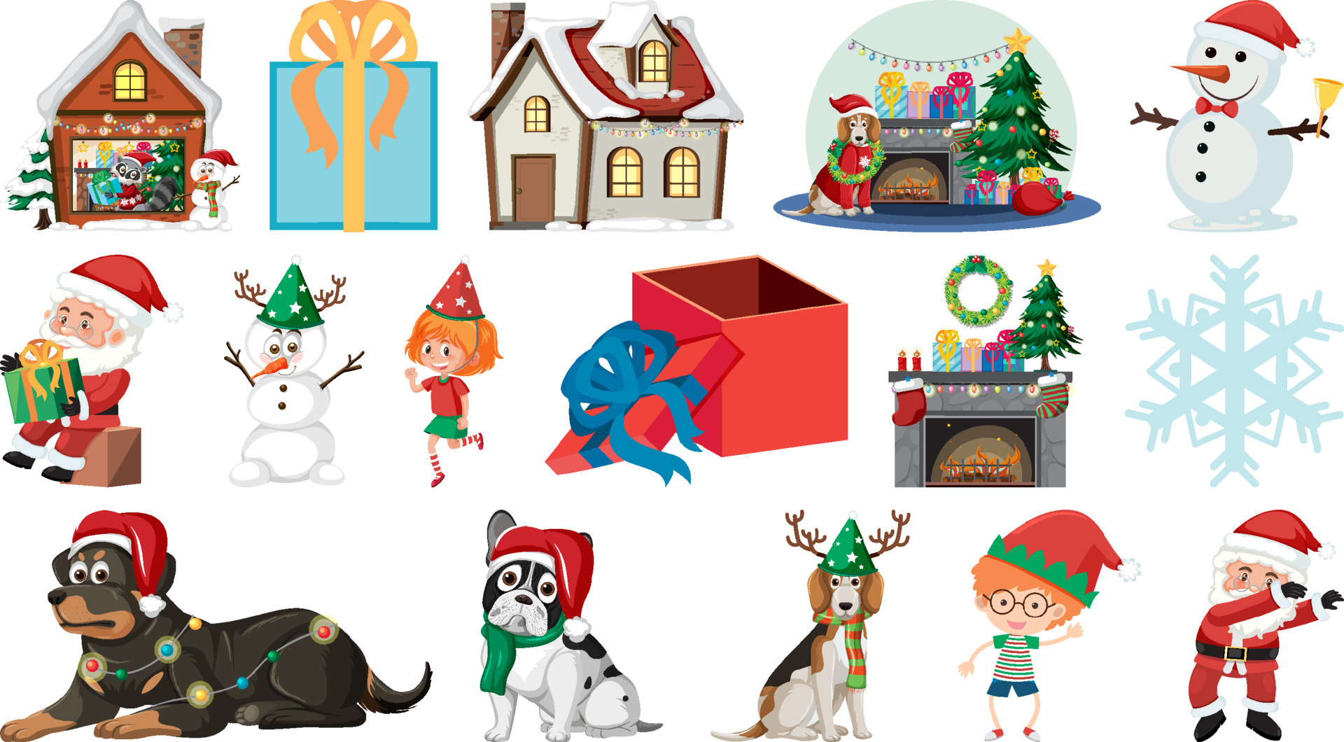 Isolated Christmas Objects And Elements Set 4552468 Vector Art at Vecteezy
