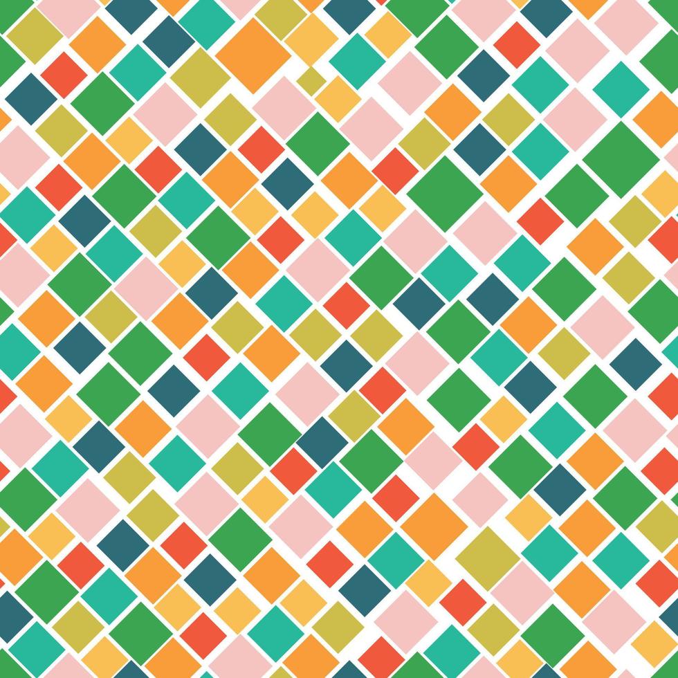 Seamless geometric pattern Abstract background Colorful square grid ...