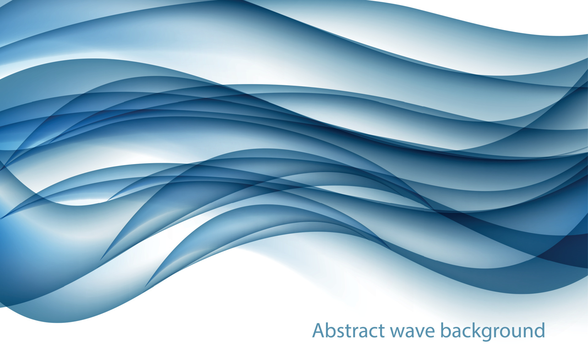 Abstract Blue Wave Set on Transparent Background. Vector Illustration ...