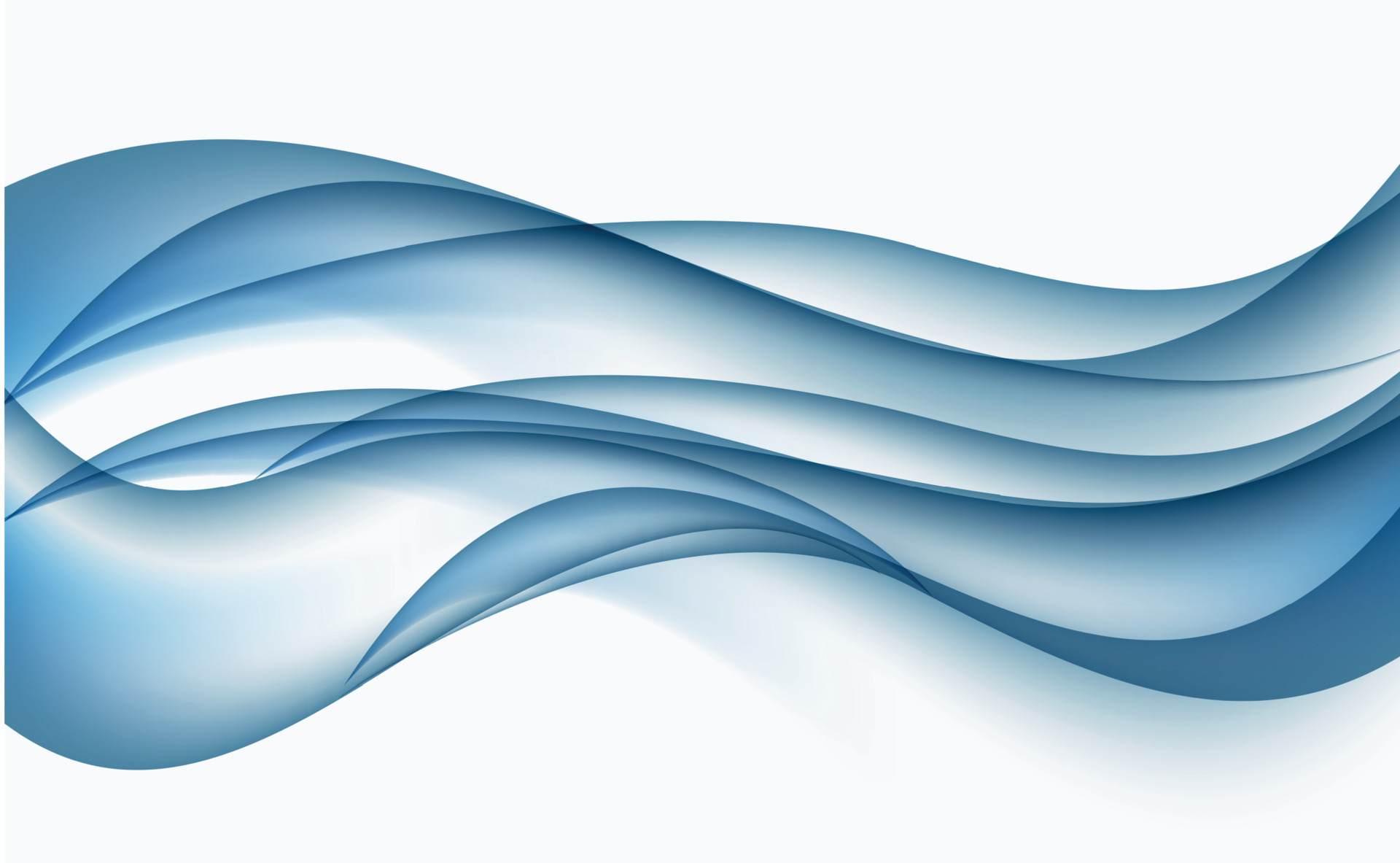Abstract Blue Wave Set on Transparent Background. Vector Illustration ...