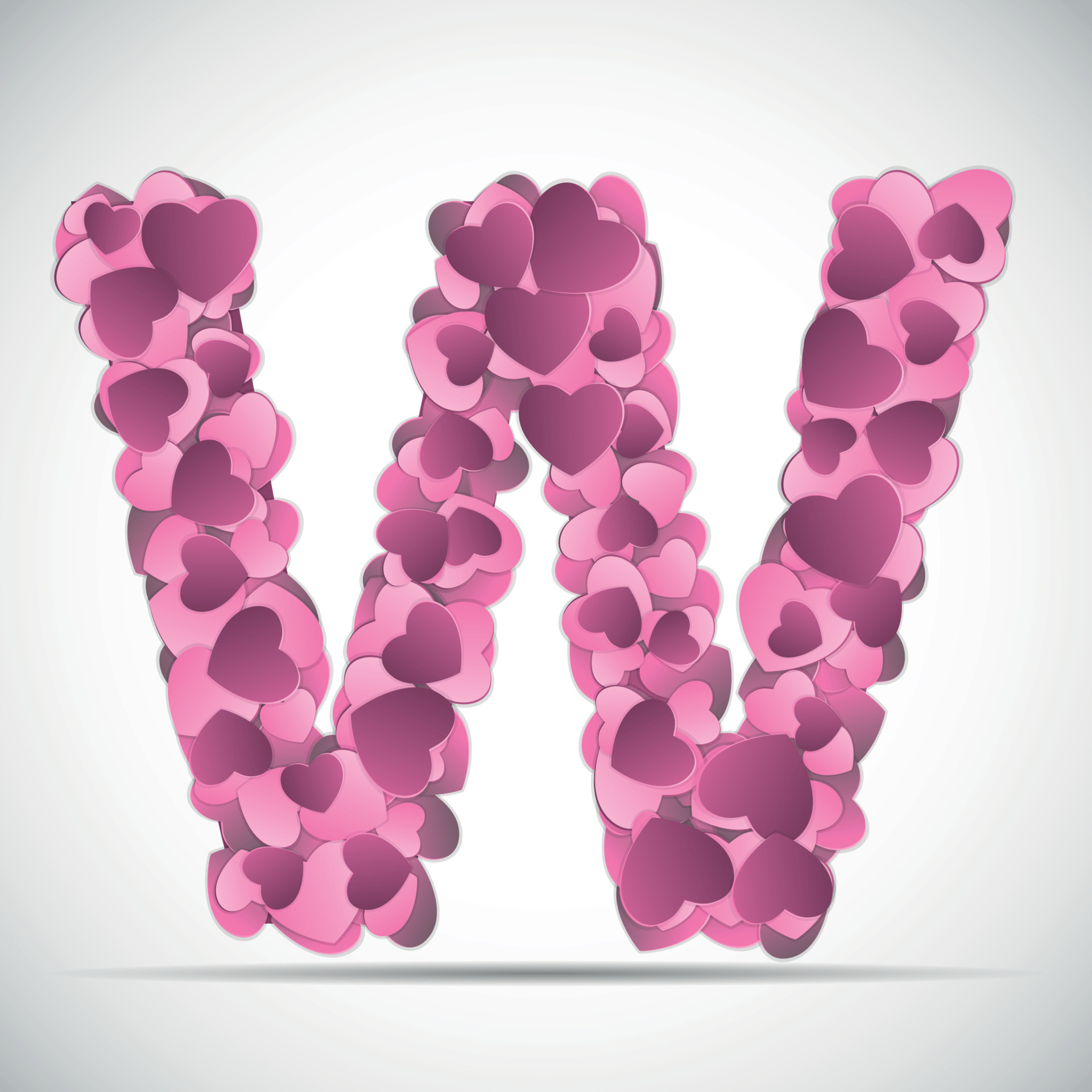 Valentine Day Alphabet of Hearts Vector Illustration 4554020 Vector Art ...