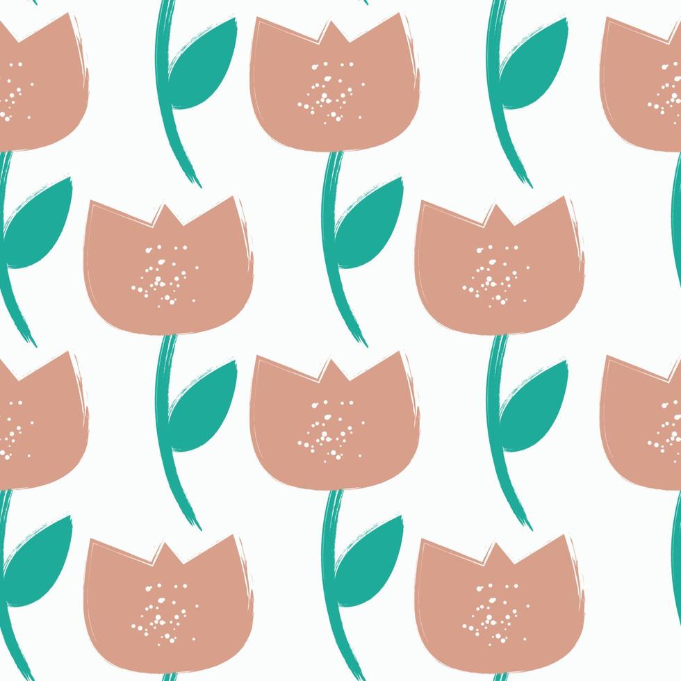 Simple Flower Seamless Pattern Background Vector Illustration 4554916 ...