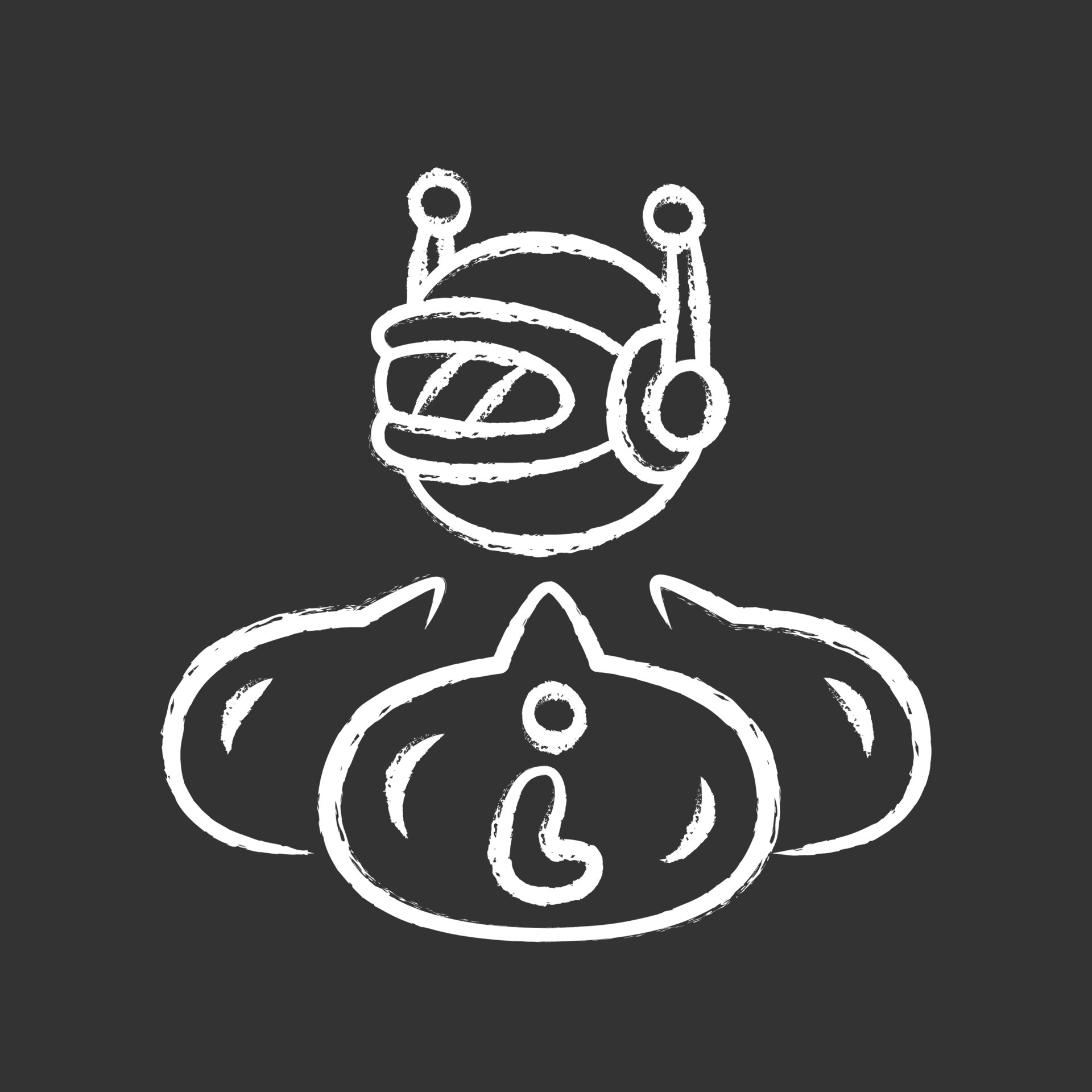 Informational Bot Chalk Icon Robot Virtual Assistant Artificial