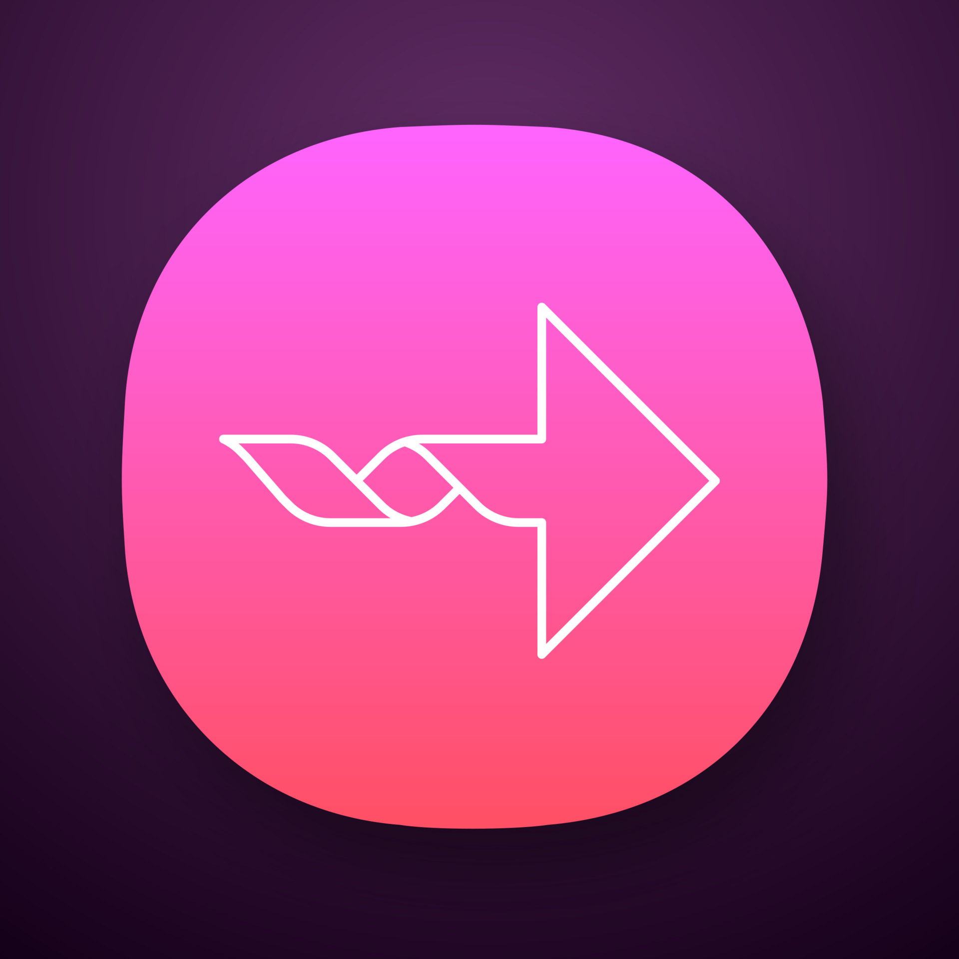Twisted arrow app icon. Navigation pointer sign. Direction move. Spiral ...