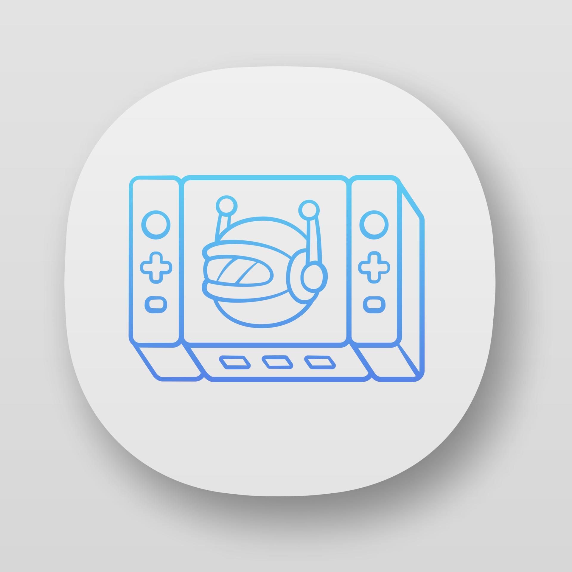 Game bot app icon. Artificial intelligence software algorithms. Virtual reality. Non-player ...