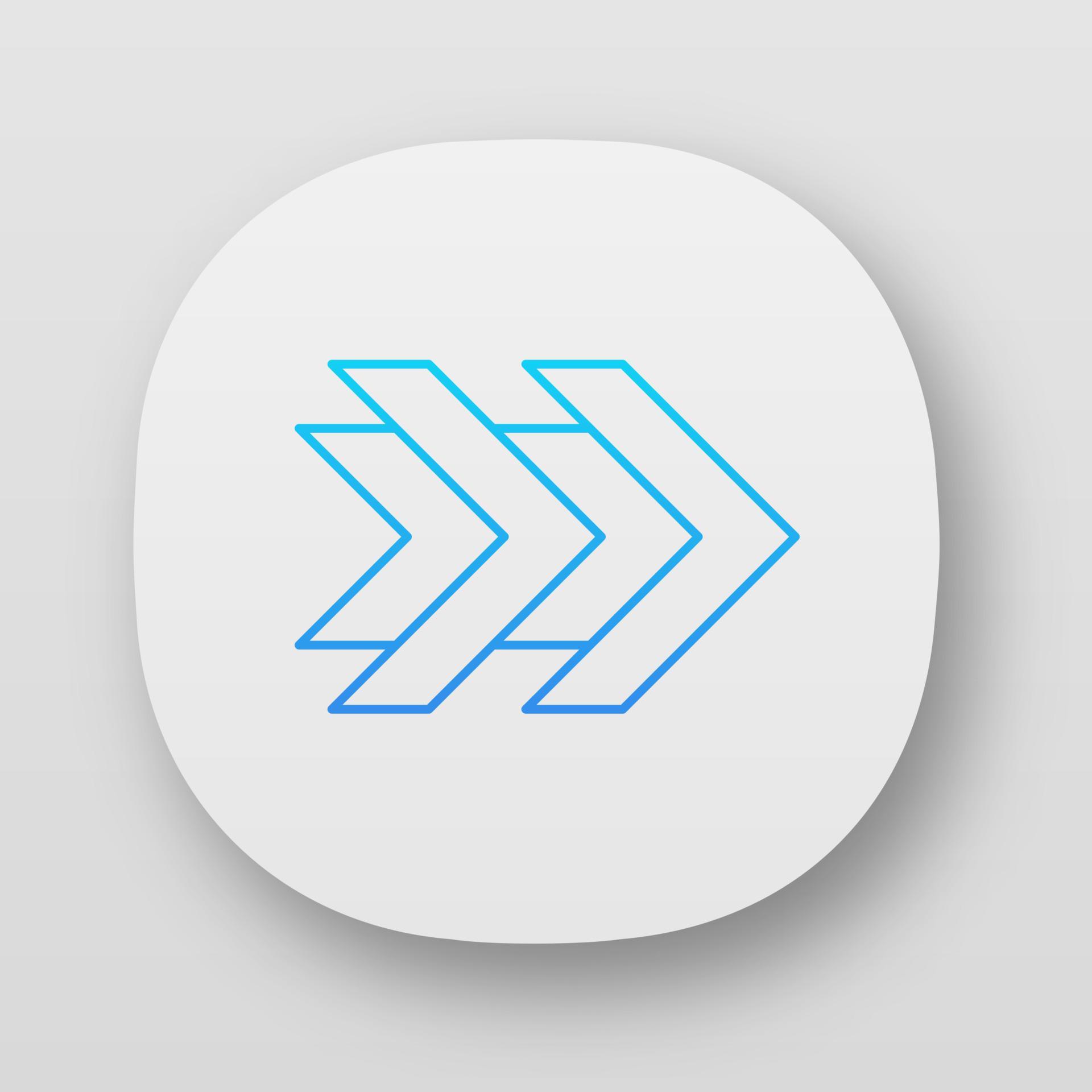 Double Arrows App Icon Fast Forward Right Arrowheads Rewinding Button Navigation Pointer