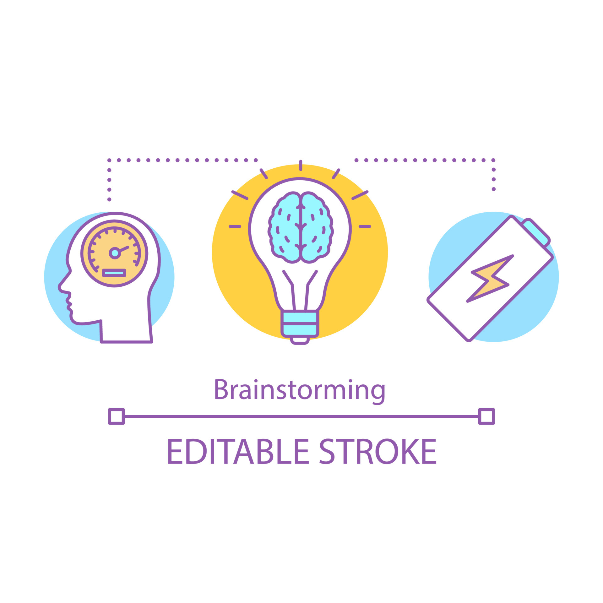 Brainstorming Concept Icon Thinking Idea Thin Line Illustration Solution Searching Problem