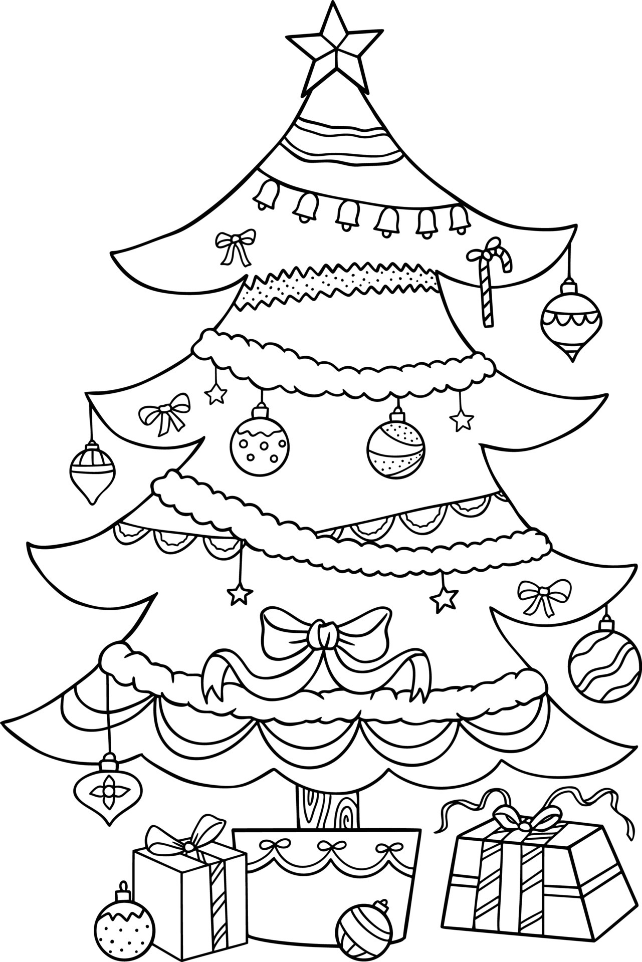 Hard Christmas Tree Coloring Pages hard-christmas-tree-coloring-pages