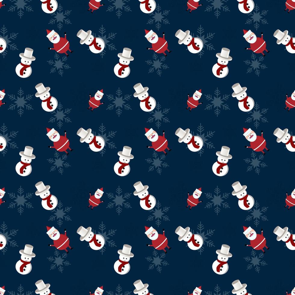 Christmas theme vector repeat pattern created with objects like Santa ...