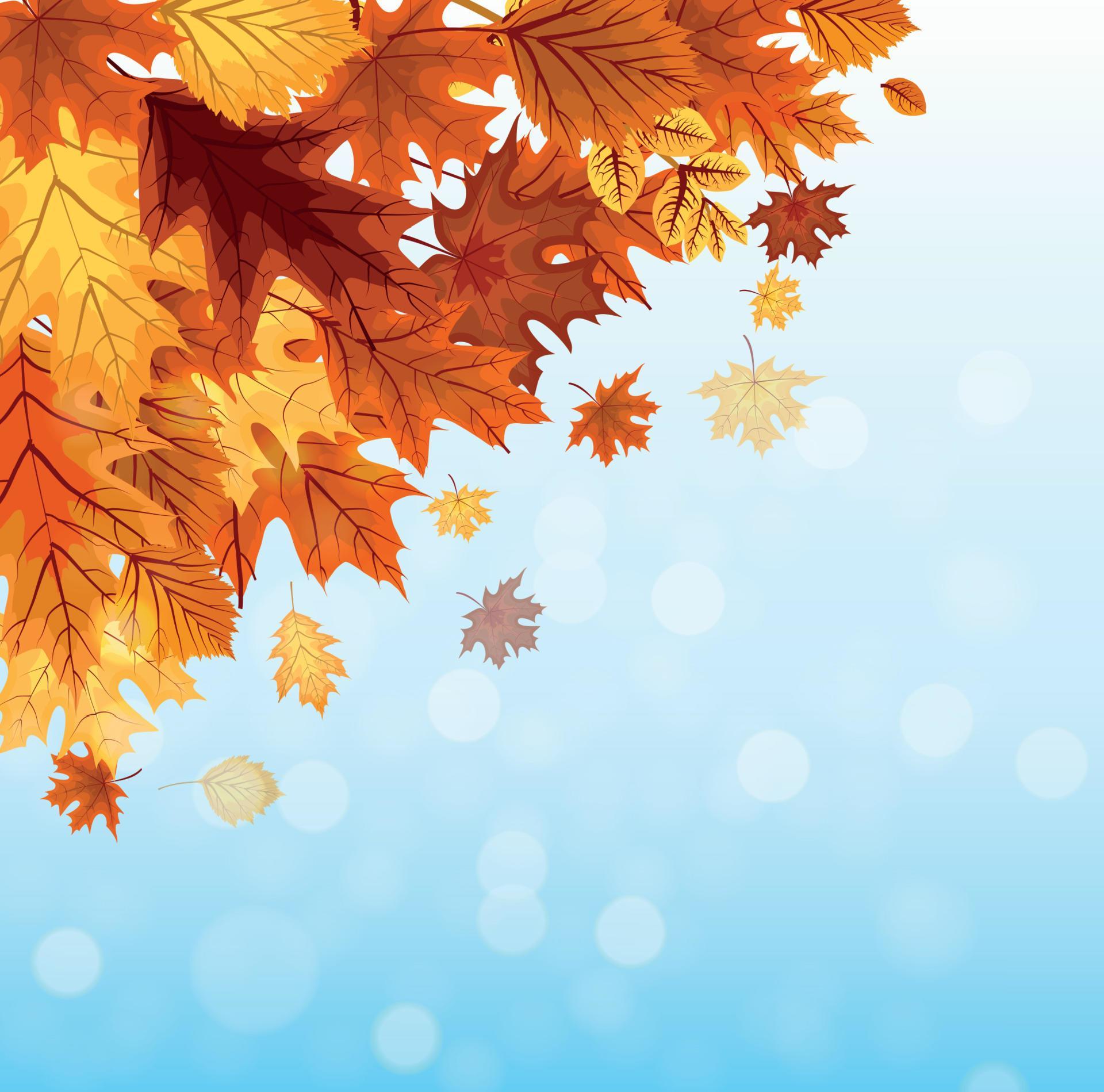 Abstract Vector Illustration Background with Falling Autumn Leaves ...