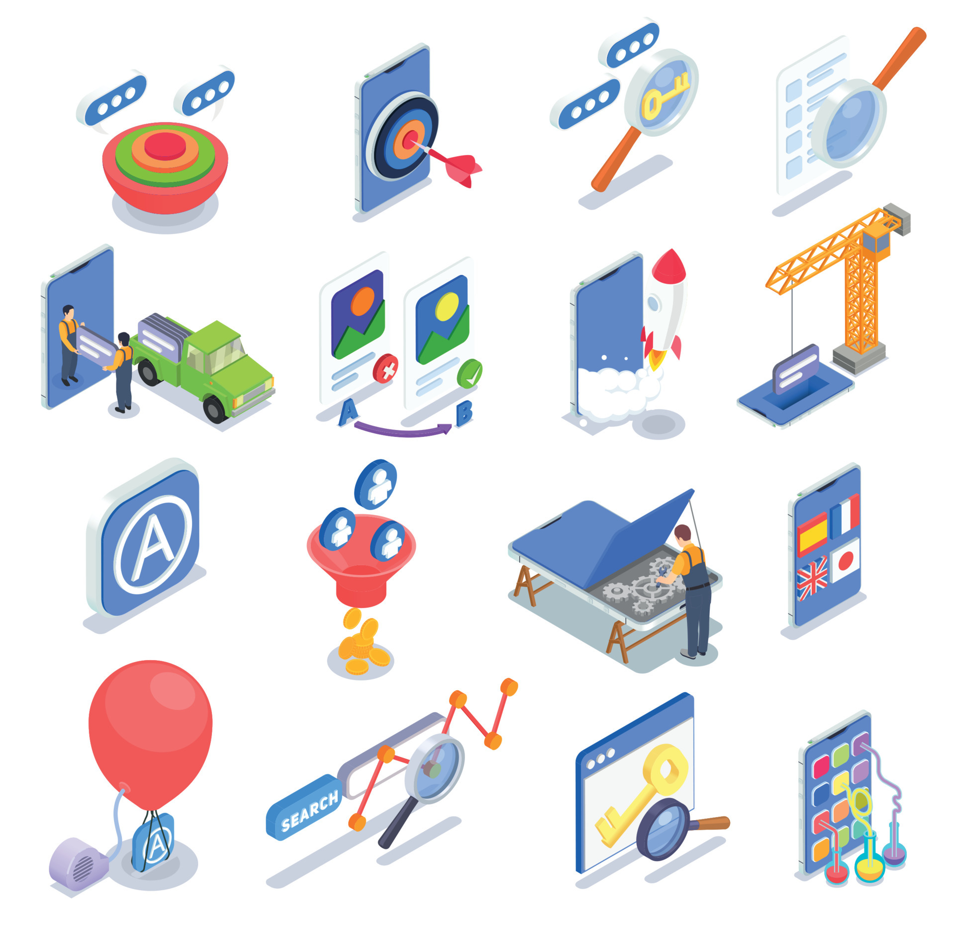 Application Store Optimization Set 4564480 Vector Art at Vecteezy