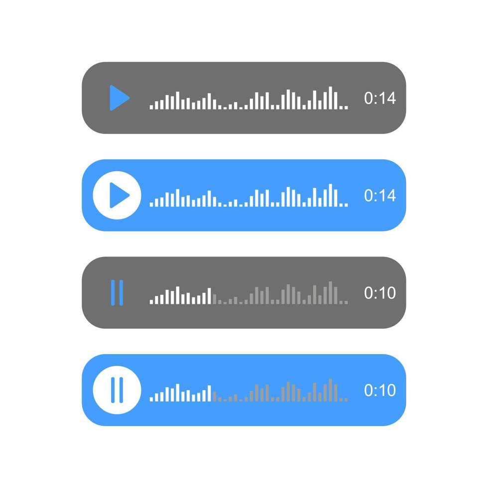Voice message set. Vector in flat design 4567678 Vector Art at Vecteezy