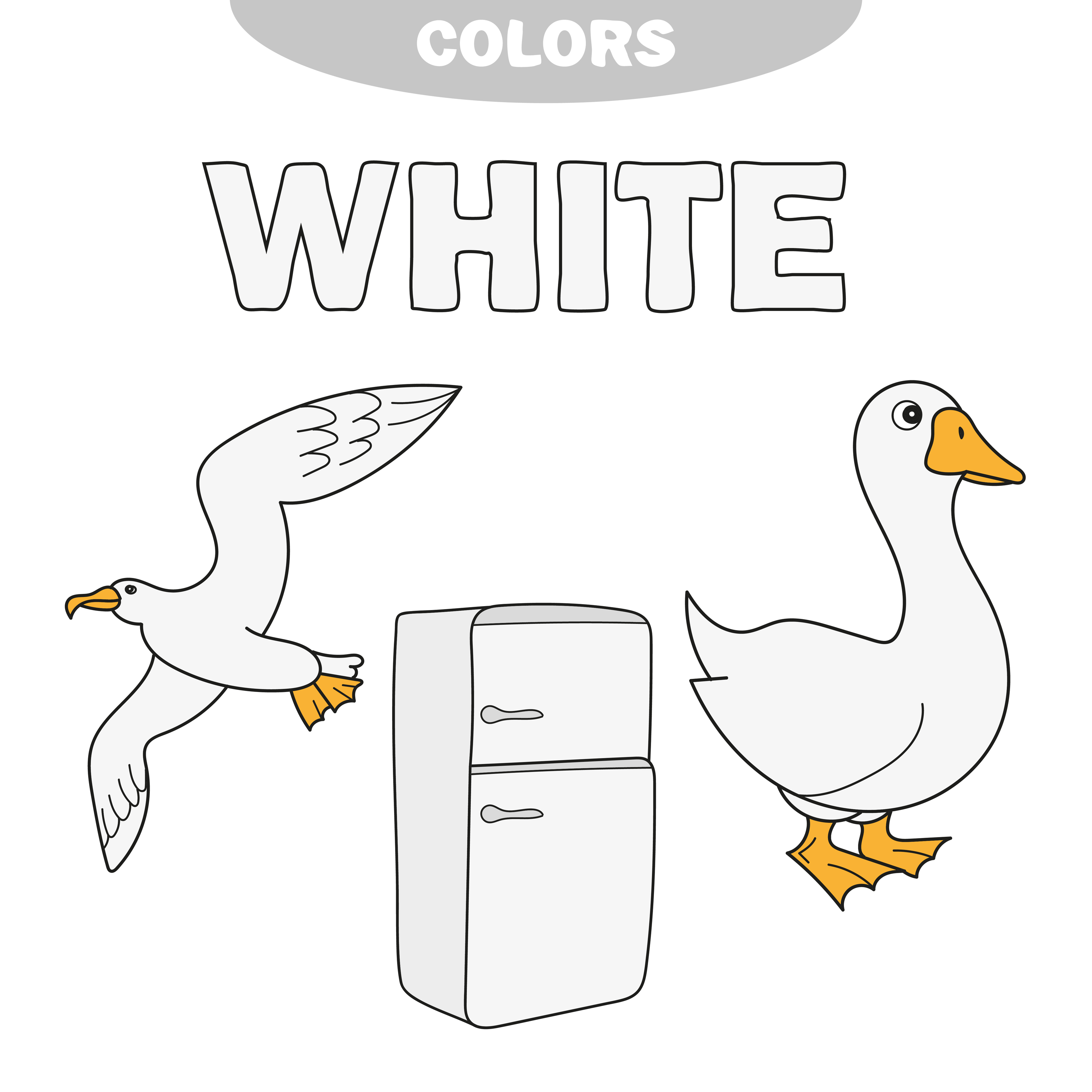 White - learn the colors, kids are learning the colors, worksheet ...