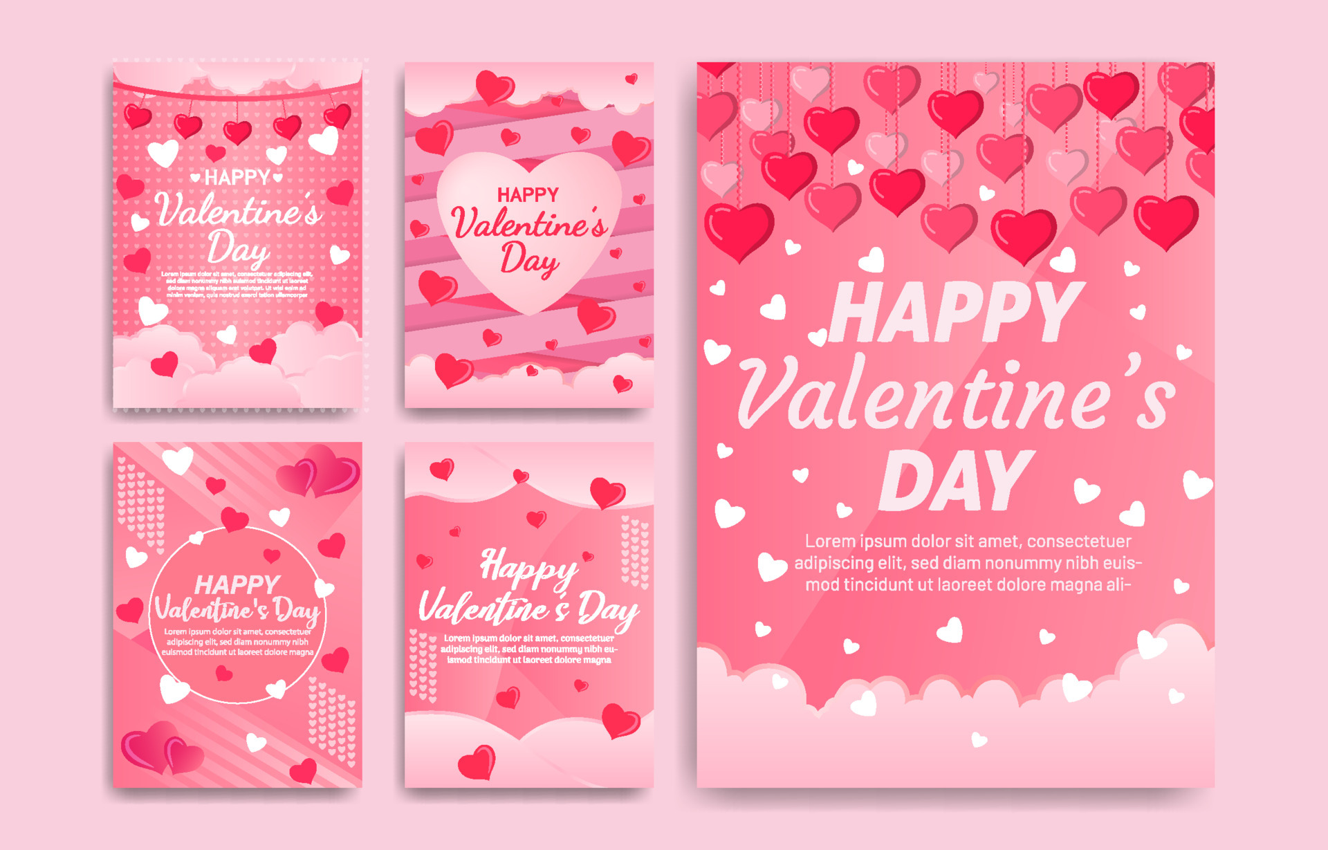 conjunto de tarjeta de san valentín 4569270 Vector en Vecteezy