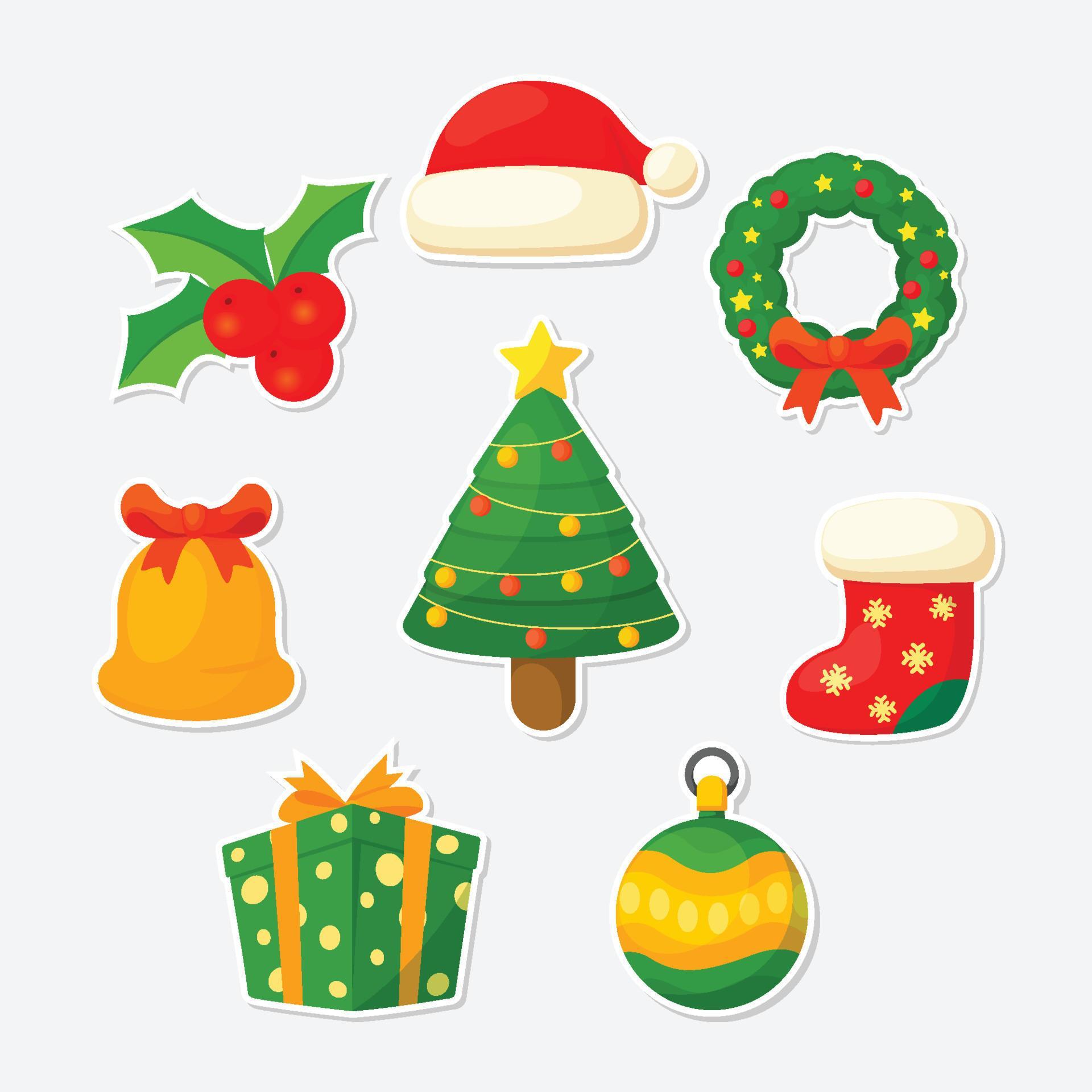 Christmas Item Set 4569349 Vector Art at Vecteezy