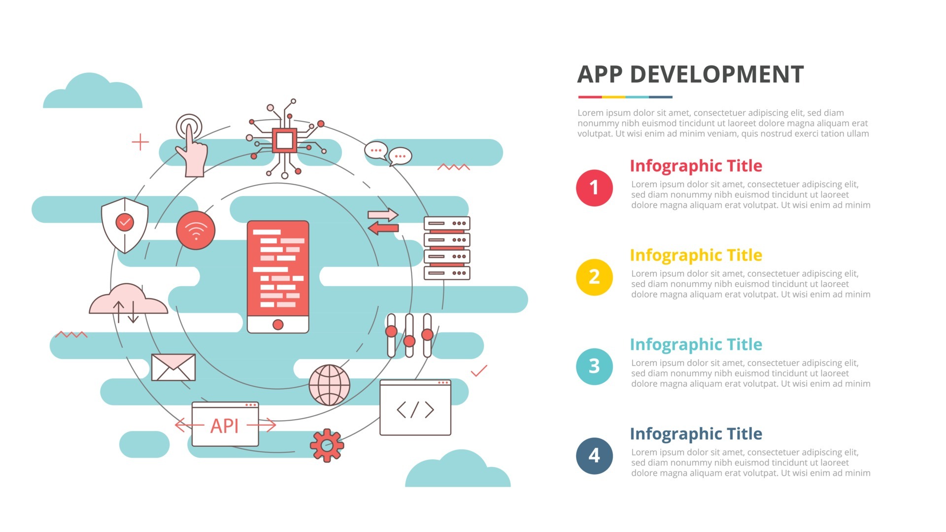 mobile app development concept for infographic template banner with ...