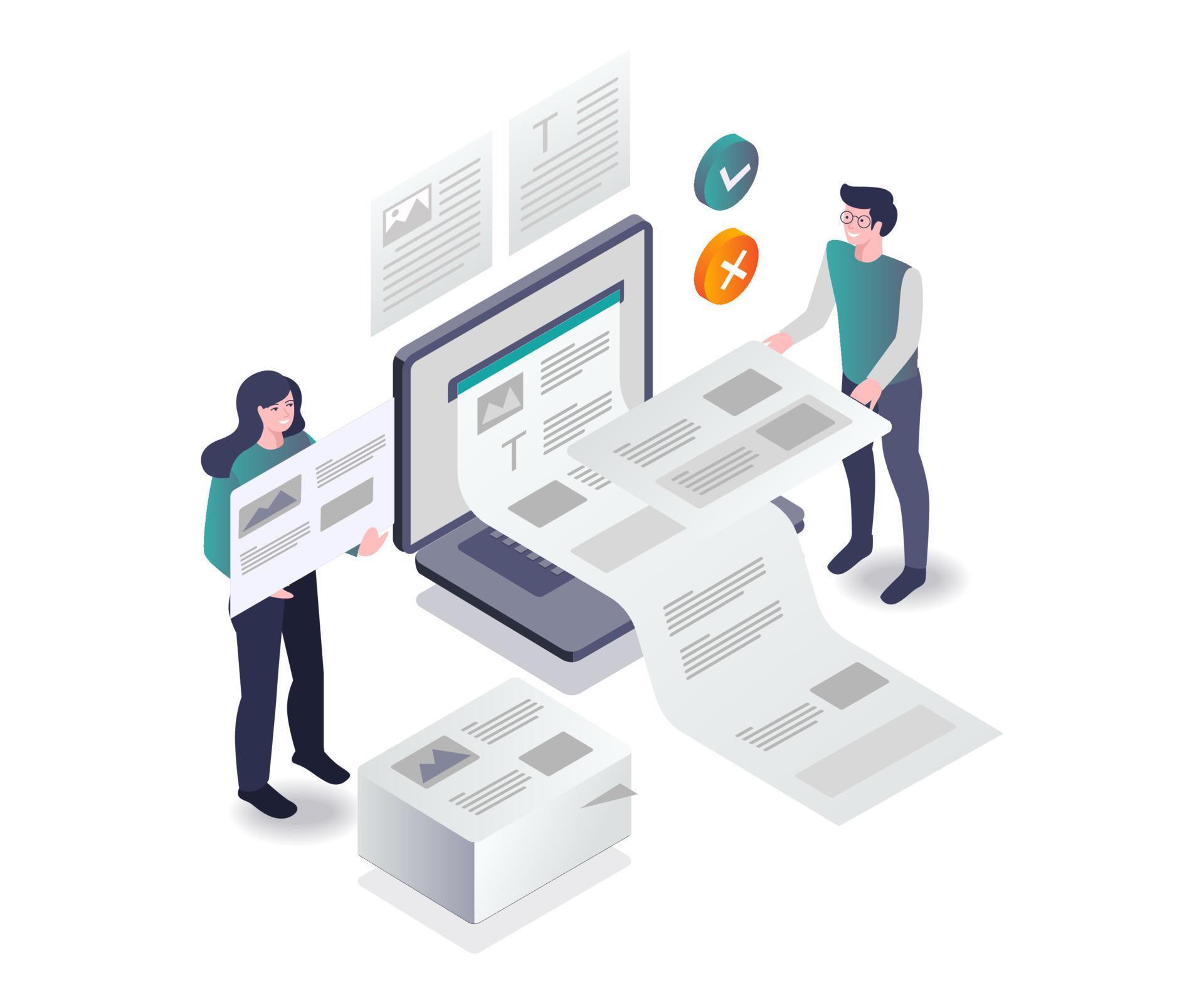 Create content scripts for blogs and web 4578638 Vector Art at Vecteezy