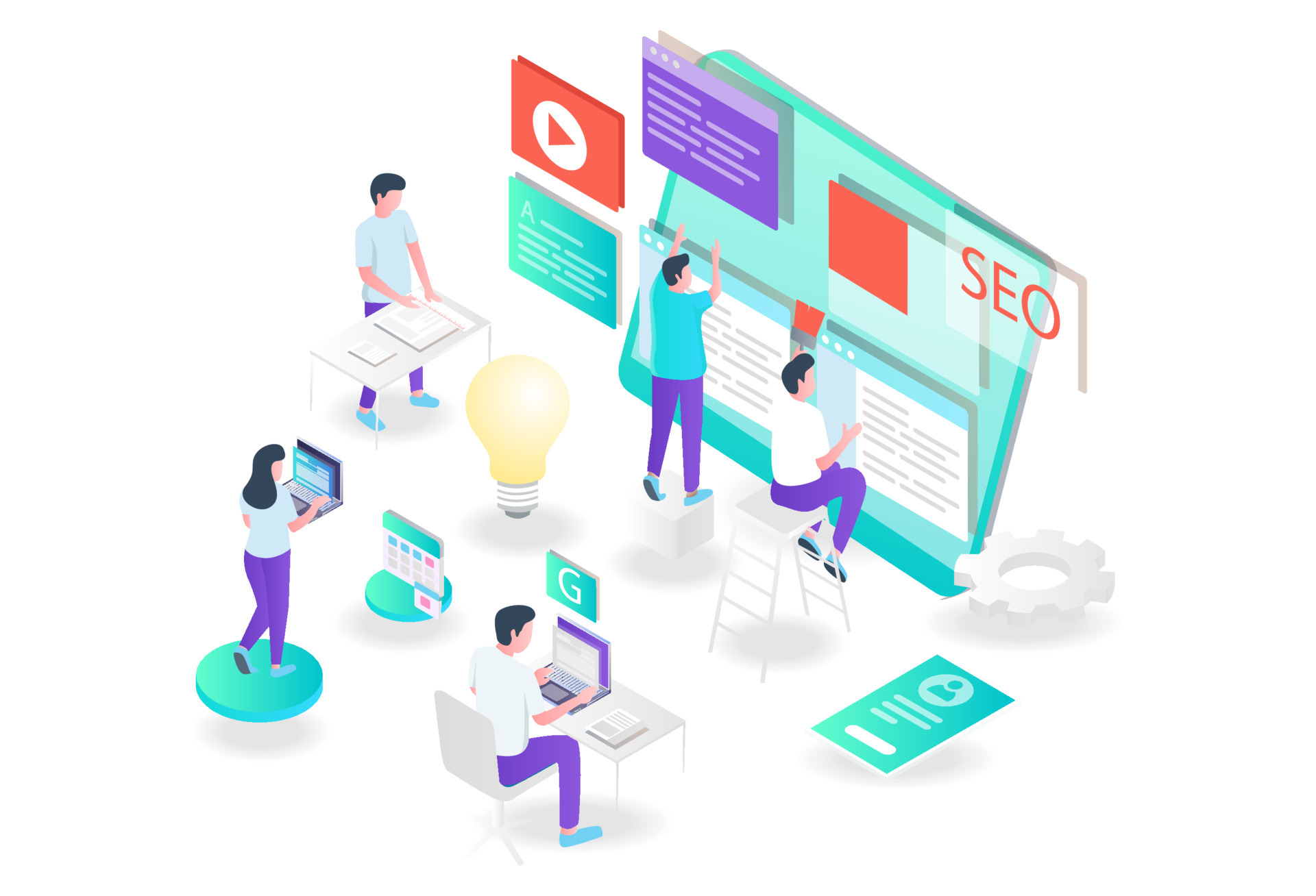 Isometric Web Development Vector Art, Icons, and Graphics for Free Download