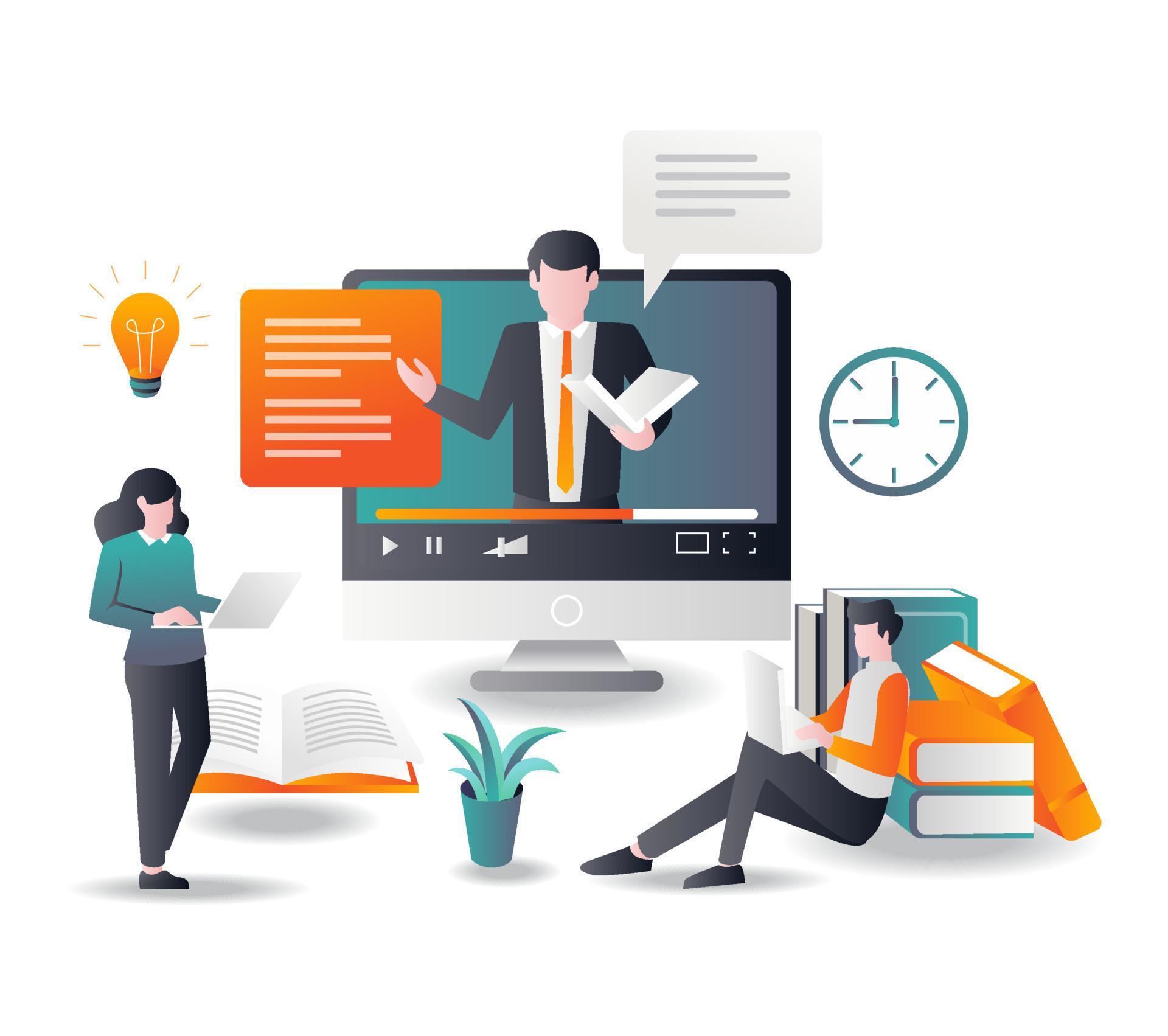 Learn and online courses with tutorials in flat design 4578856 Vector ...