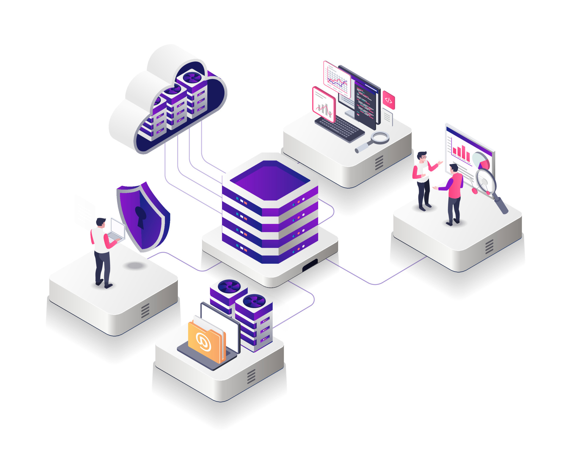 Cloud Computing 3d Vector Art, Icons, and Graphics for Free Download