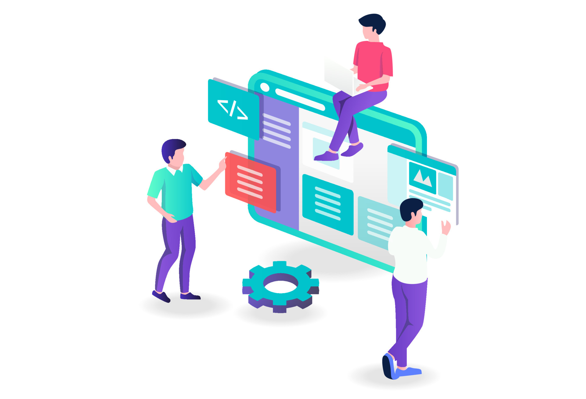 Blog and web designer and seo optimization 4579247 Vector Art at Vecteezy