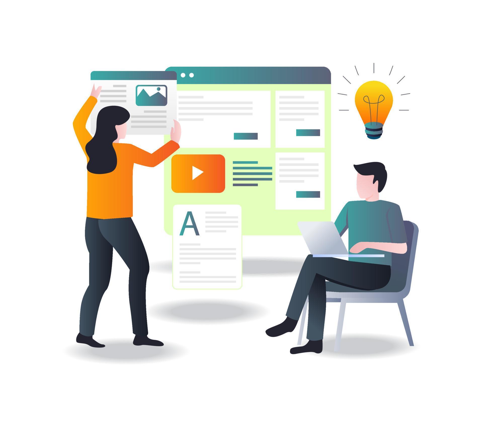 WebA couple is doing blogger layout and web design 4579328 Vector Art ...