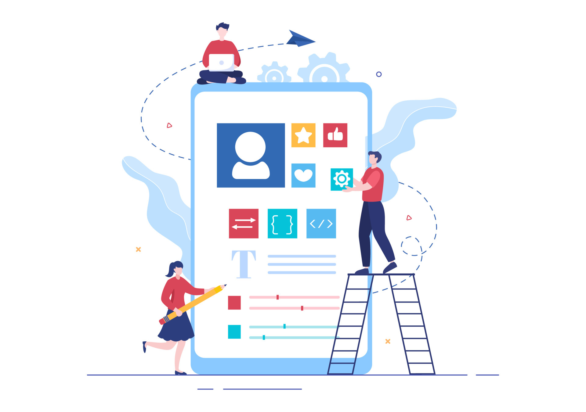 Ui Ux Programmer Flat Design Vector Illustration 4580546 Vector Art At Vecteezy