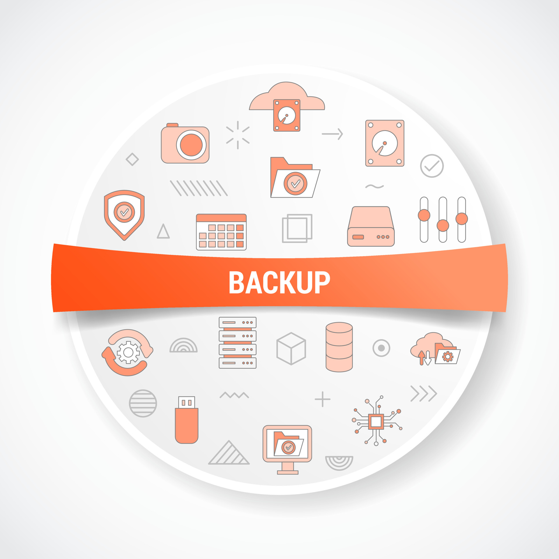 backup concept with icon concept with round or circle shape 4580863 ...
