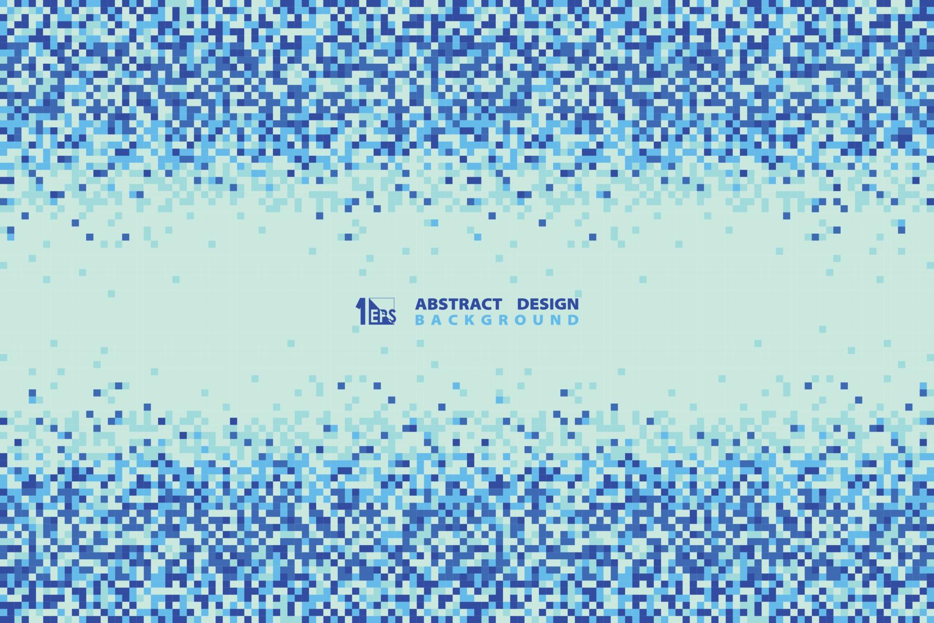 Abstract blue square pattern center design 8bit decorative for modern technology. illustration ...
