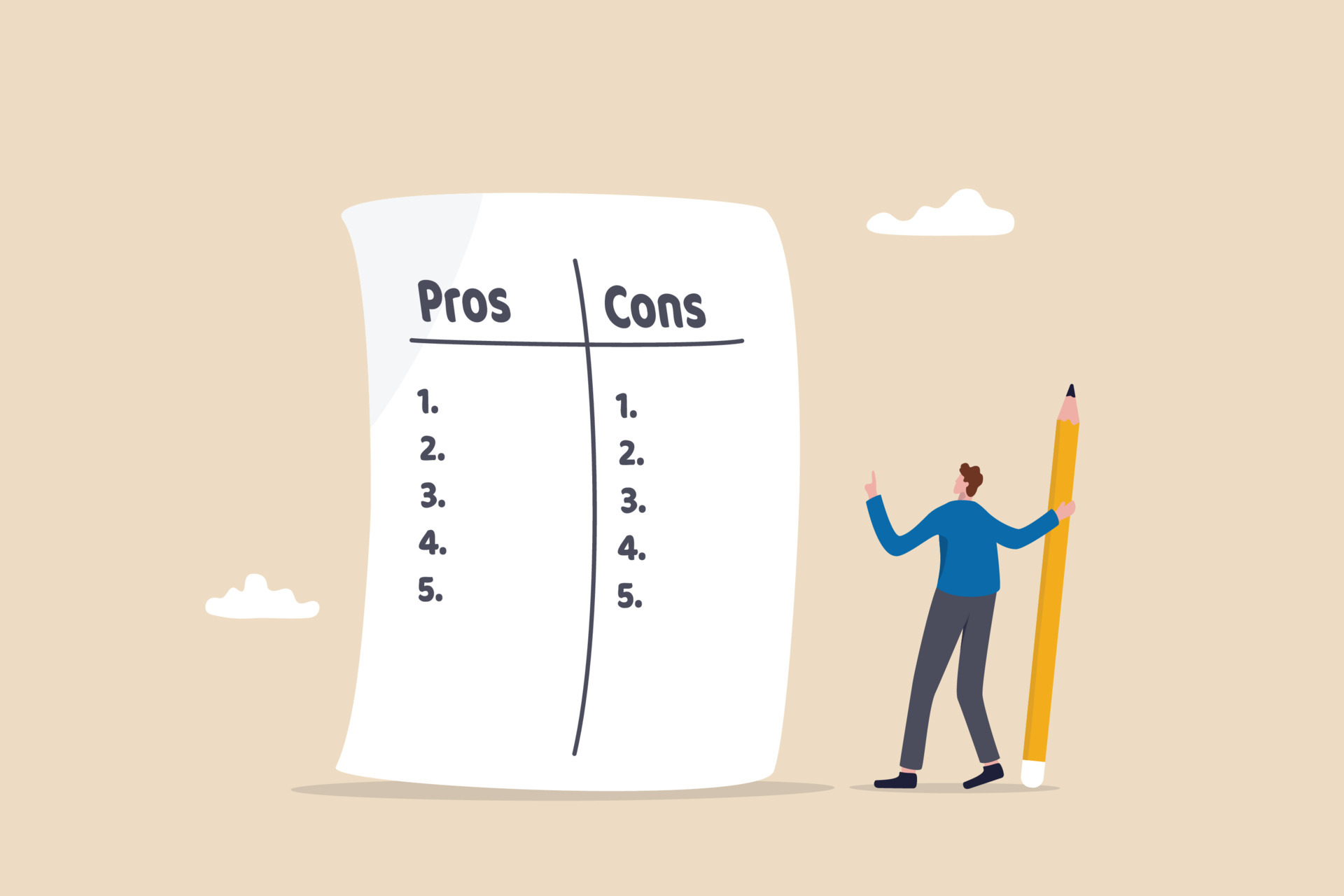 Pros and cons comparison for making business decisions, advantage ... Pros and cons comparison for making business decisions, advantage ...